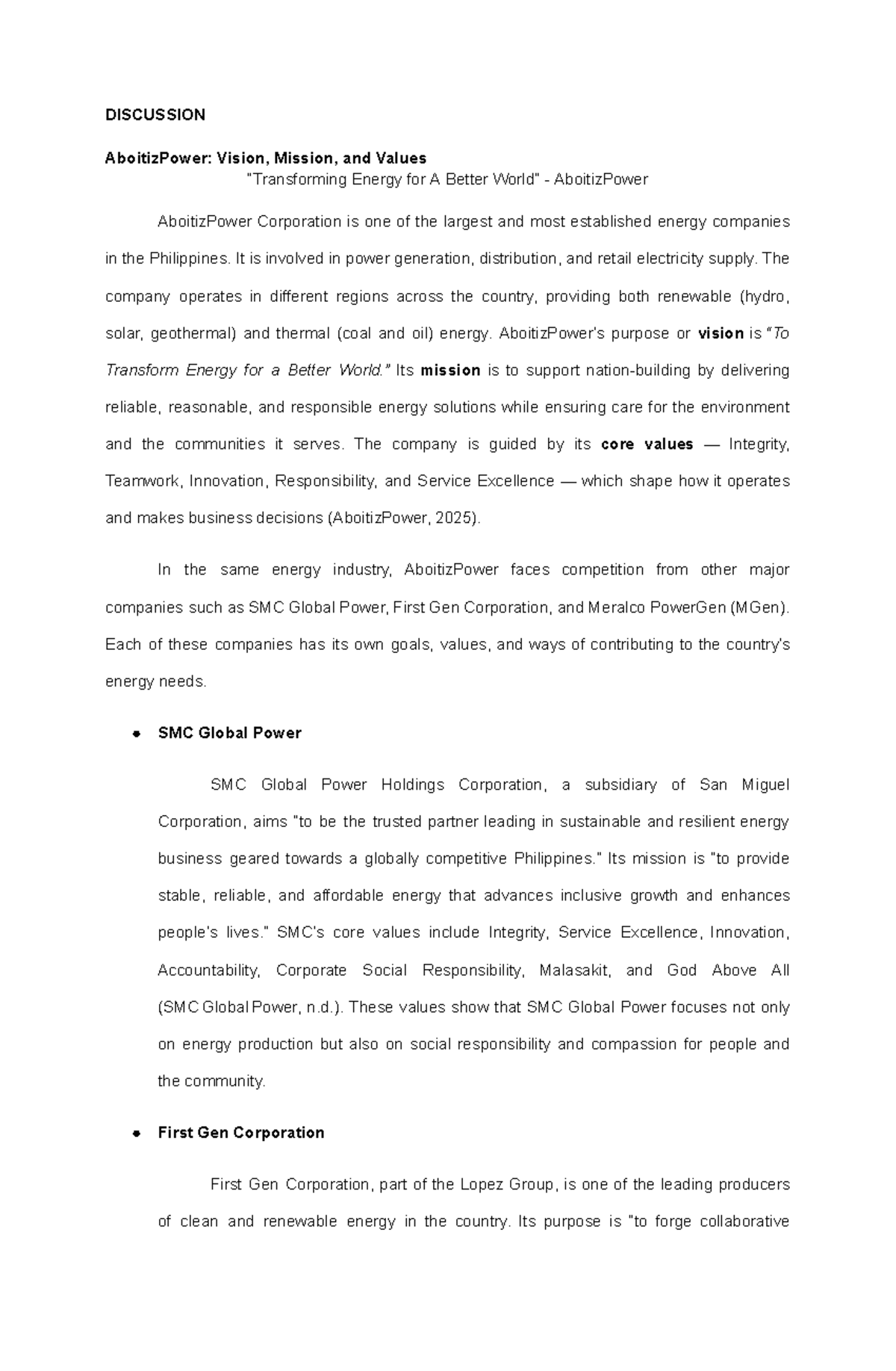 AboitizPower: Vision, Mission, and Sustainability Strategies Analysis ...
