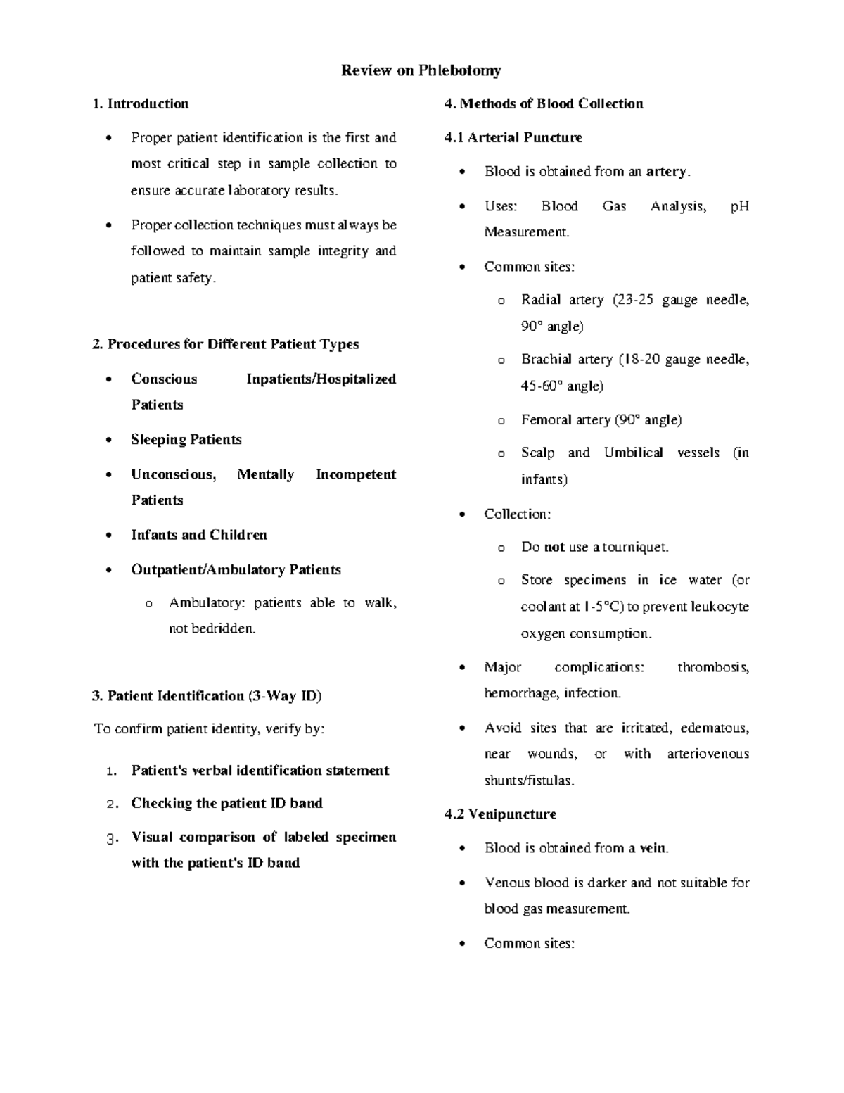 Phlebotomy Review: Techniques & Best Practices for Clin Chem 2 - Studocu