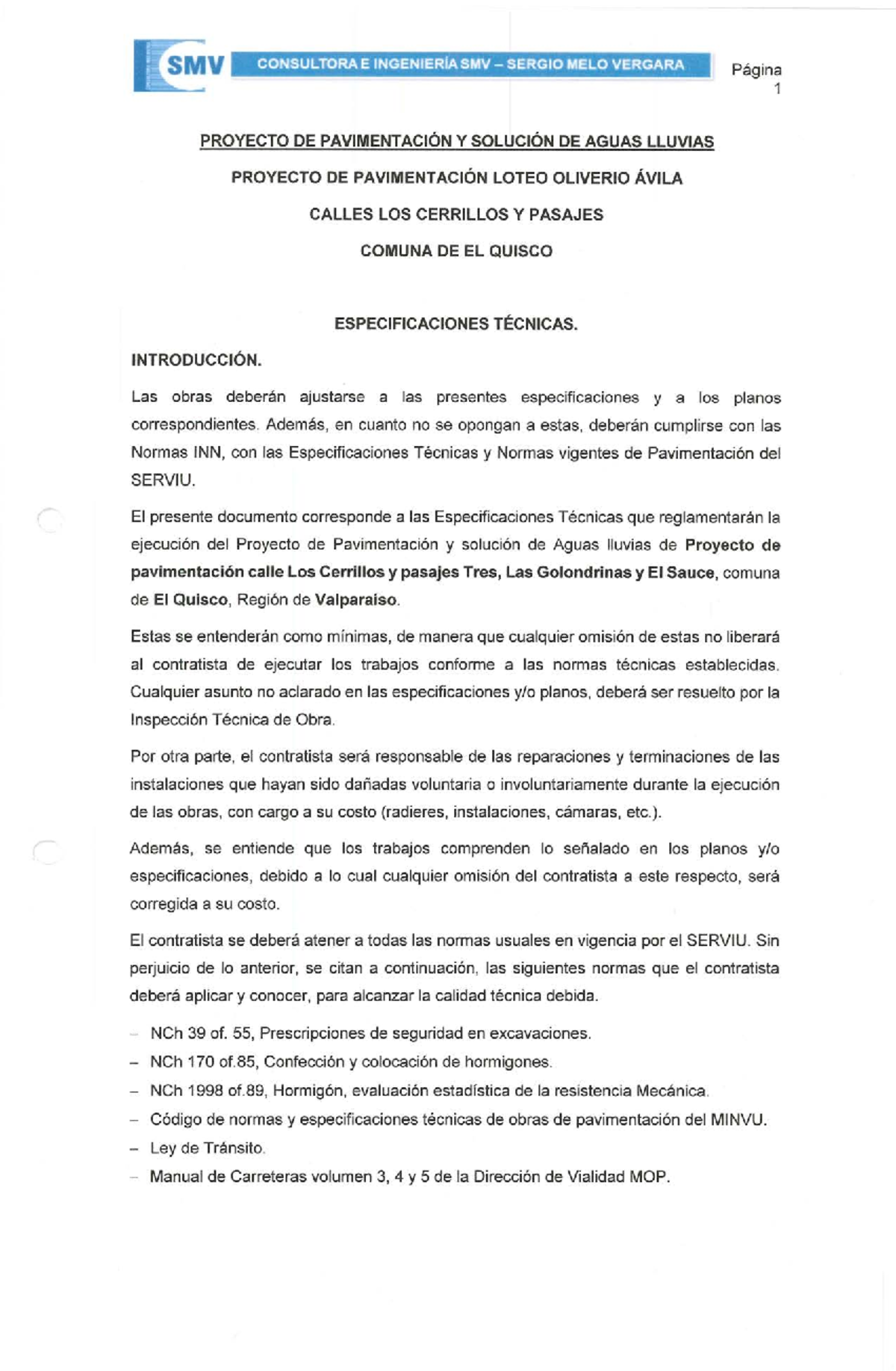 Anexo N.° 2 EETT Proyecto Pavimentación Calle Cerrillos (PDF) - Introducción AIEP - Studocu