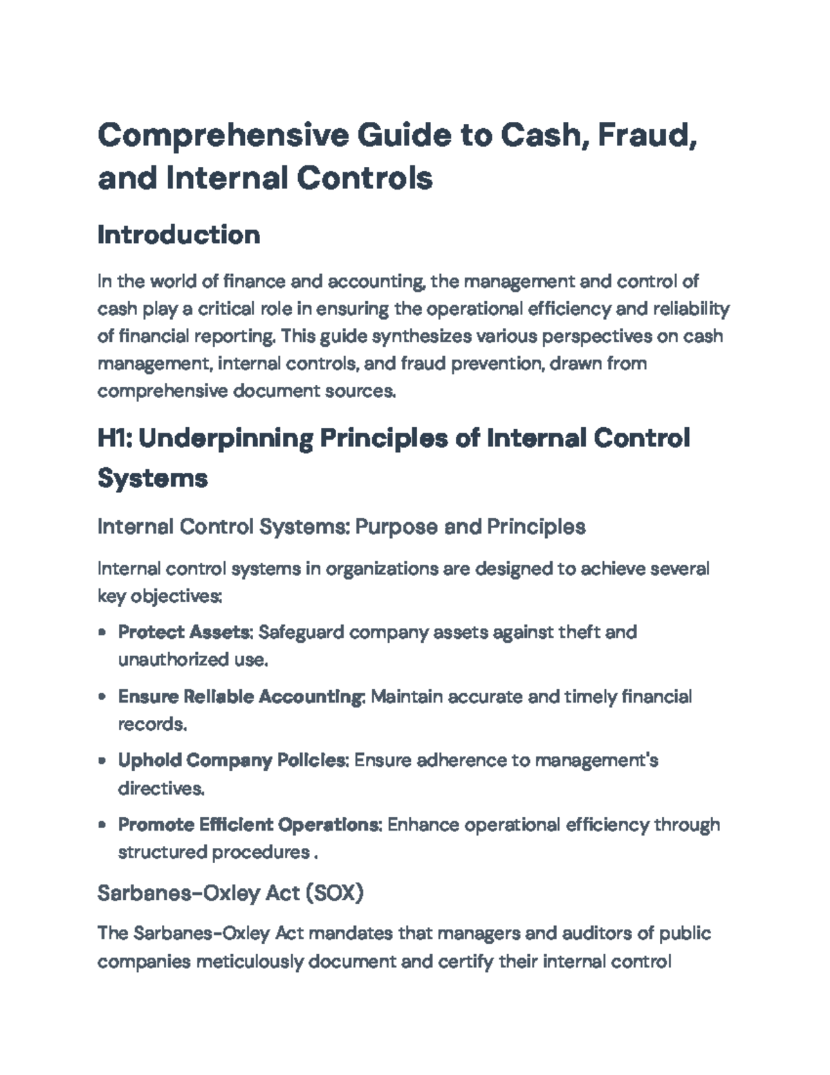 Comprehensive Guide to Cash Management and Internal Controls ...