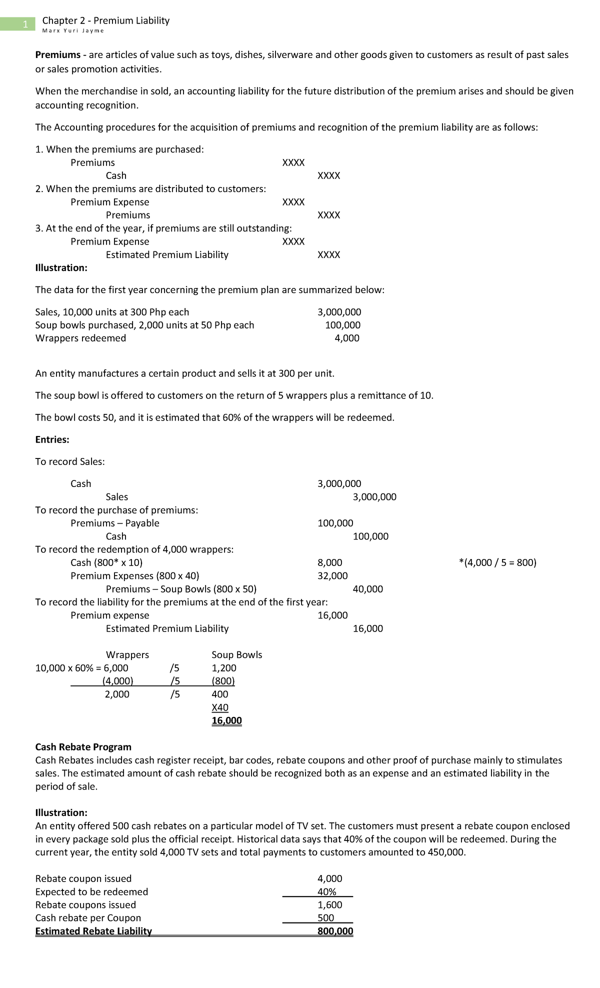 Chapter 2 - Premium Liabilities: Accounting Recognition and Treatment ...