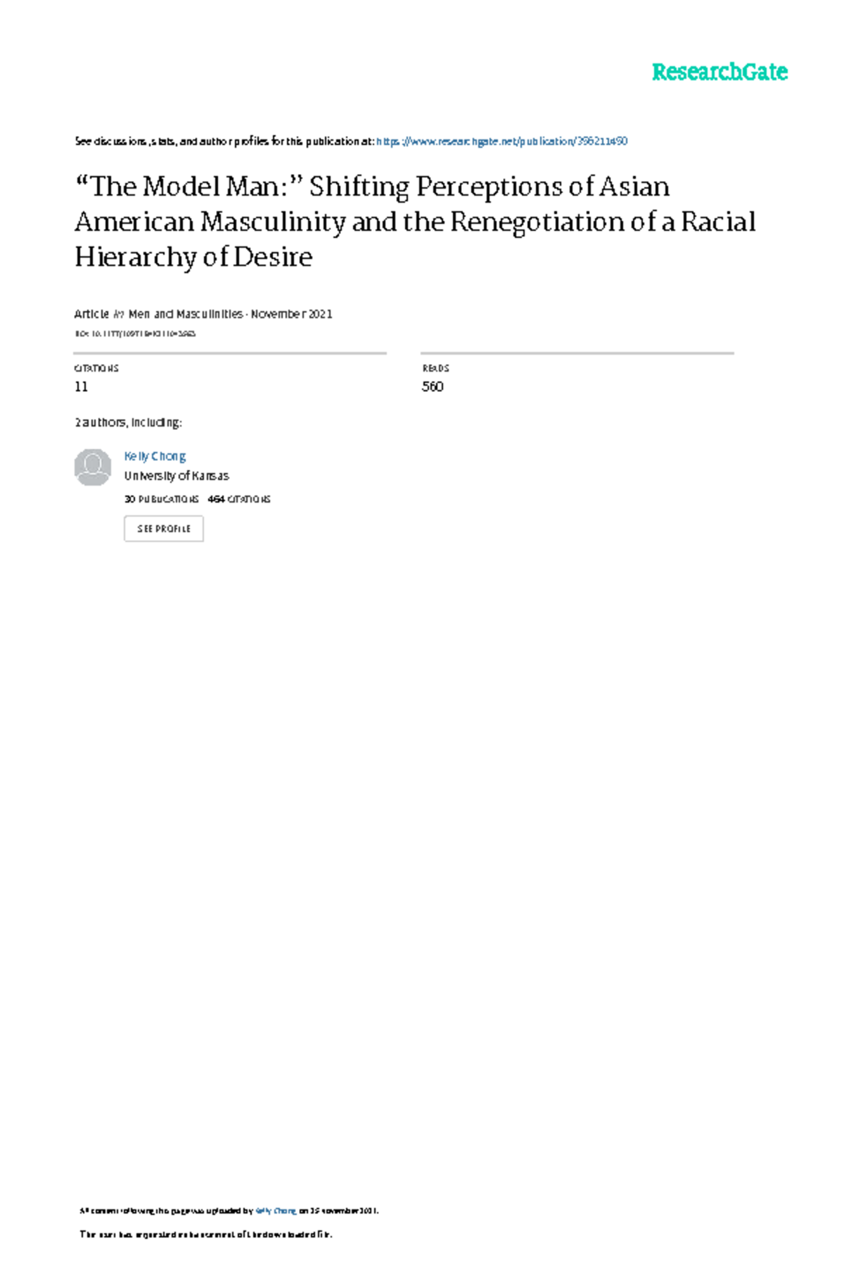 The Model Man: Asian American Masculinity & Racial Desire Dynamics ...