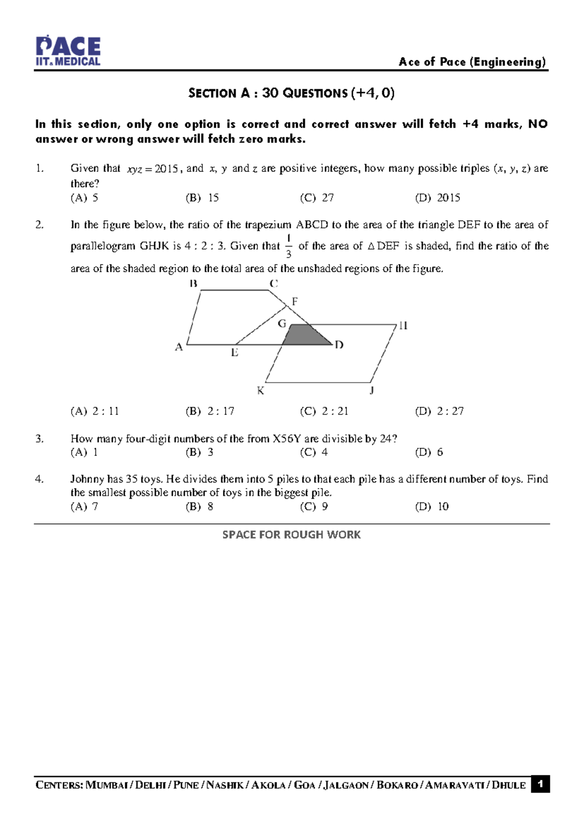 Pace Engineering Exam QP - Ace of Pace (Course Code: APE101) - Studocu