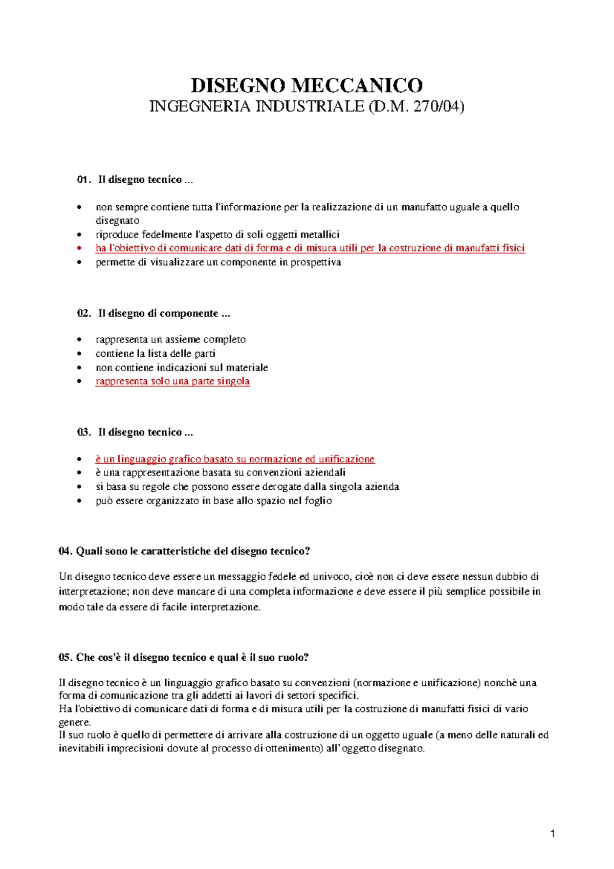02.Fuori Paniere disegno meccanico 1 - Lezione 001 Il disegno tecnico ...