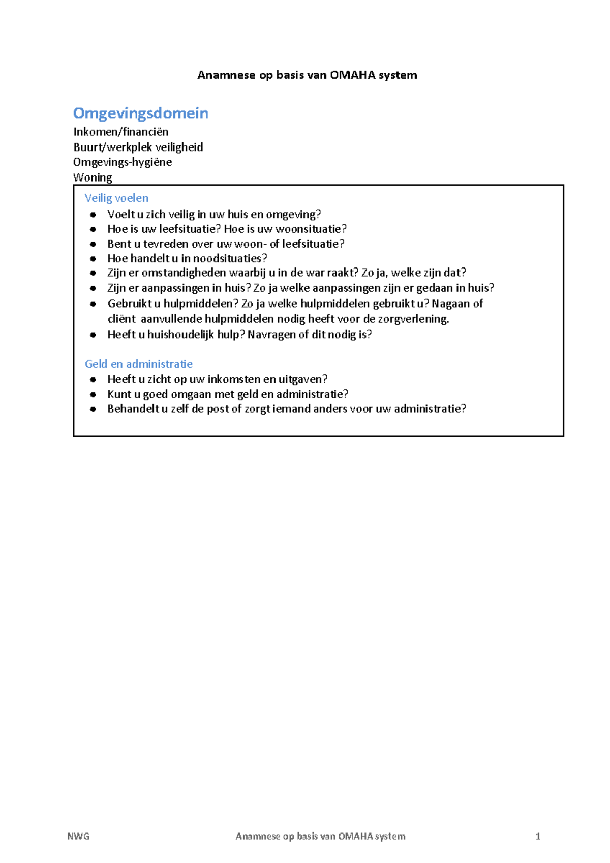 Anamnese volgens het Omaha-systeem: Complete Gids voor ...