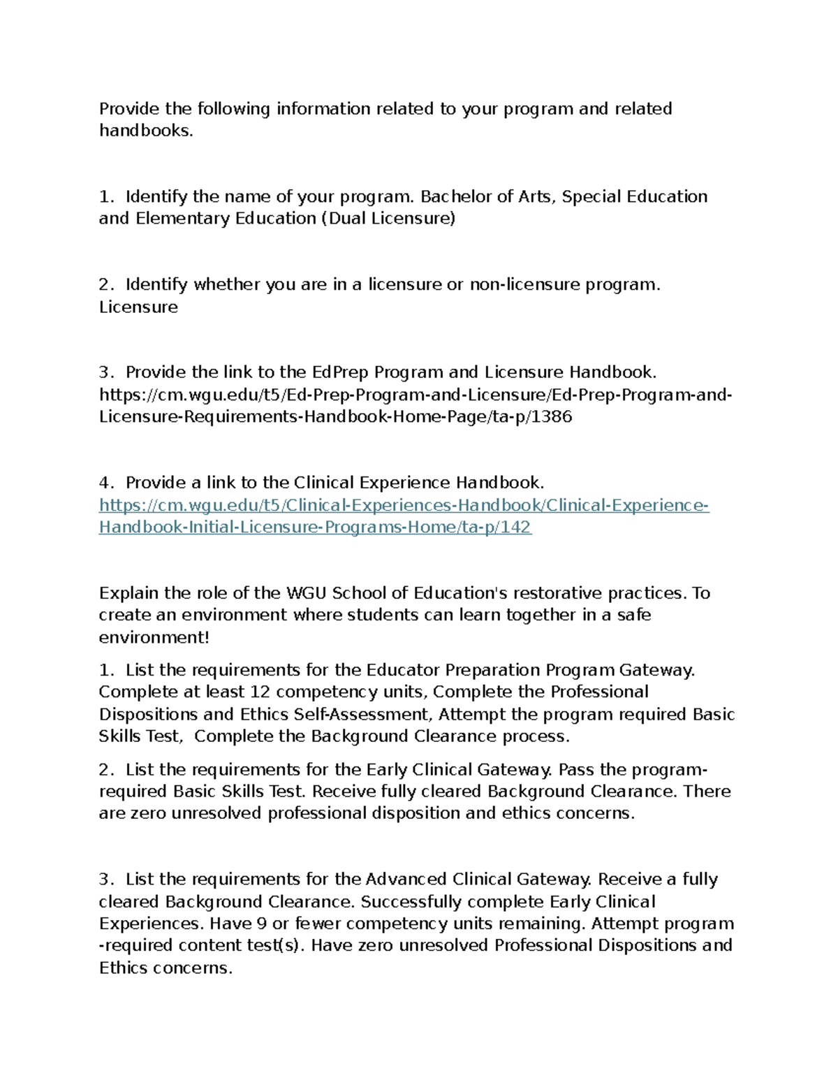 D663-PA-2 - Program and Licensure Info for BA in Special Ed - Studocu