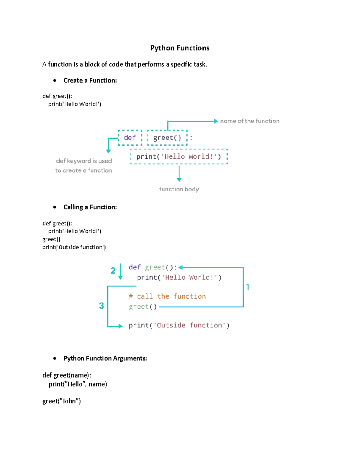 Python Functions: Understanding Basics and Advanced Concepts - Studocu