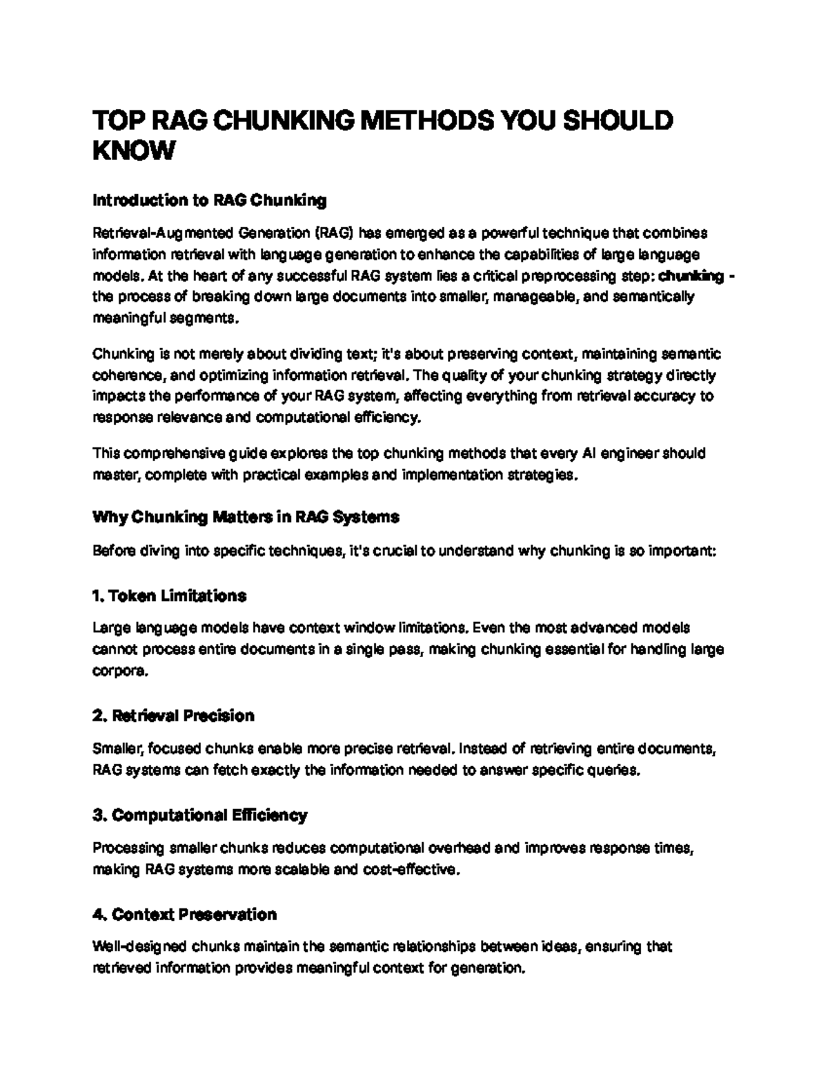 Top RAG Chunking Methods: A Comprehensive Guide for AI Engineers - Studocu