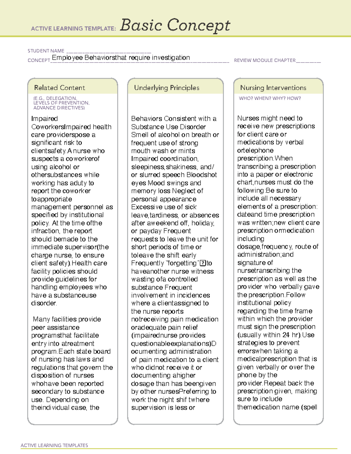 BCM Leadership B2: Active Learning Template on Employee Behavior - Studocu