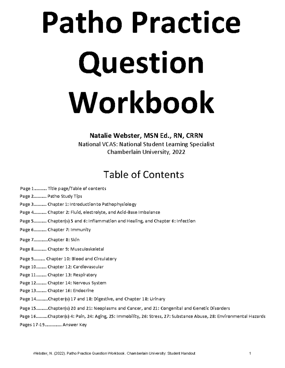 Patho Practice Question Workbook (2022) with Study Tips and Answers ...