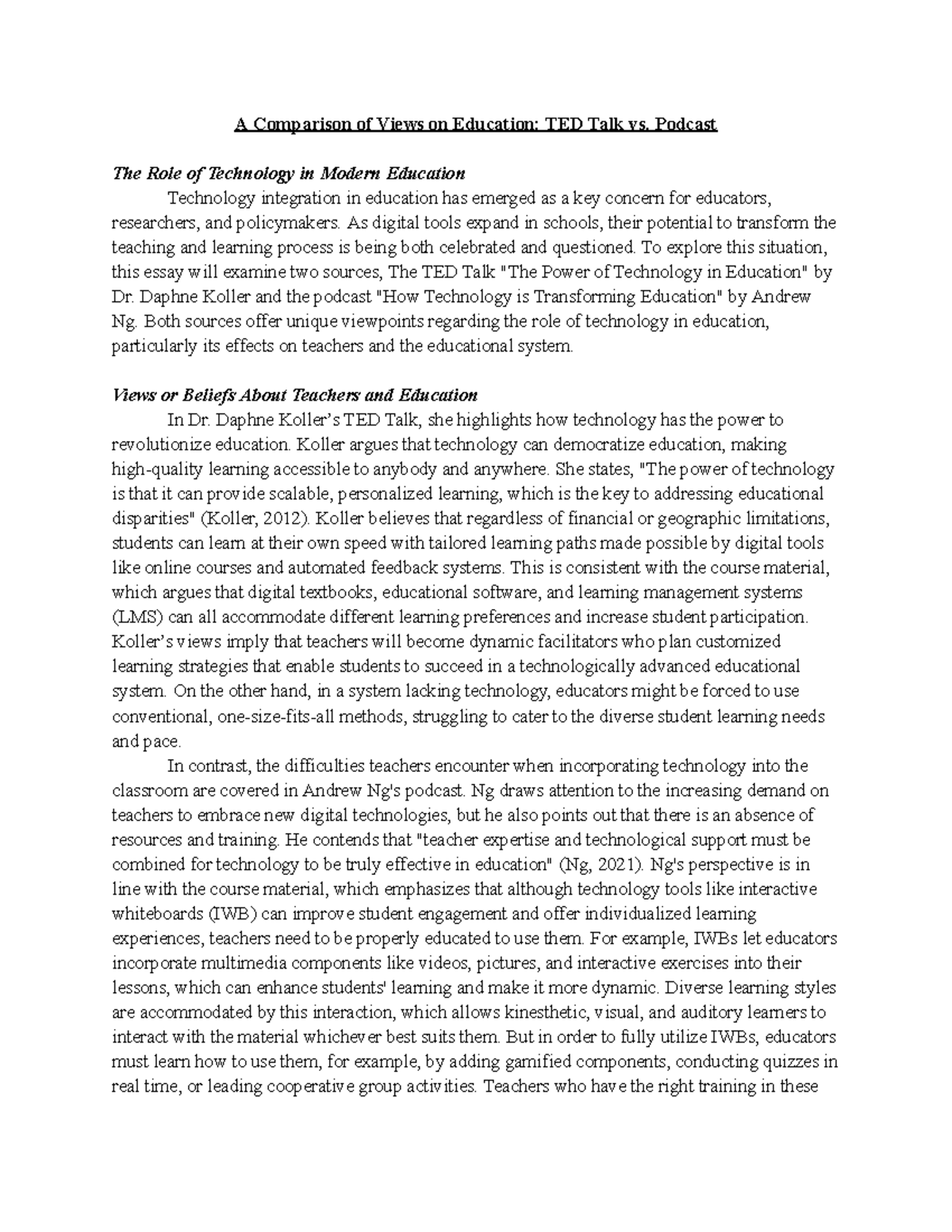 A Comparative Analysis of Technology in Education: TED Talk vs. Podcast ...