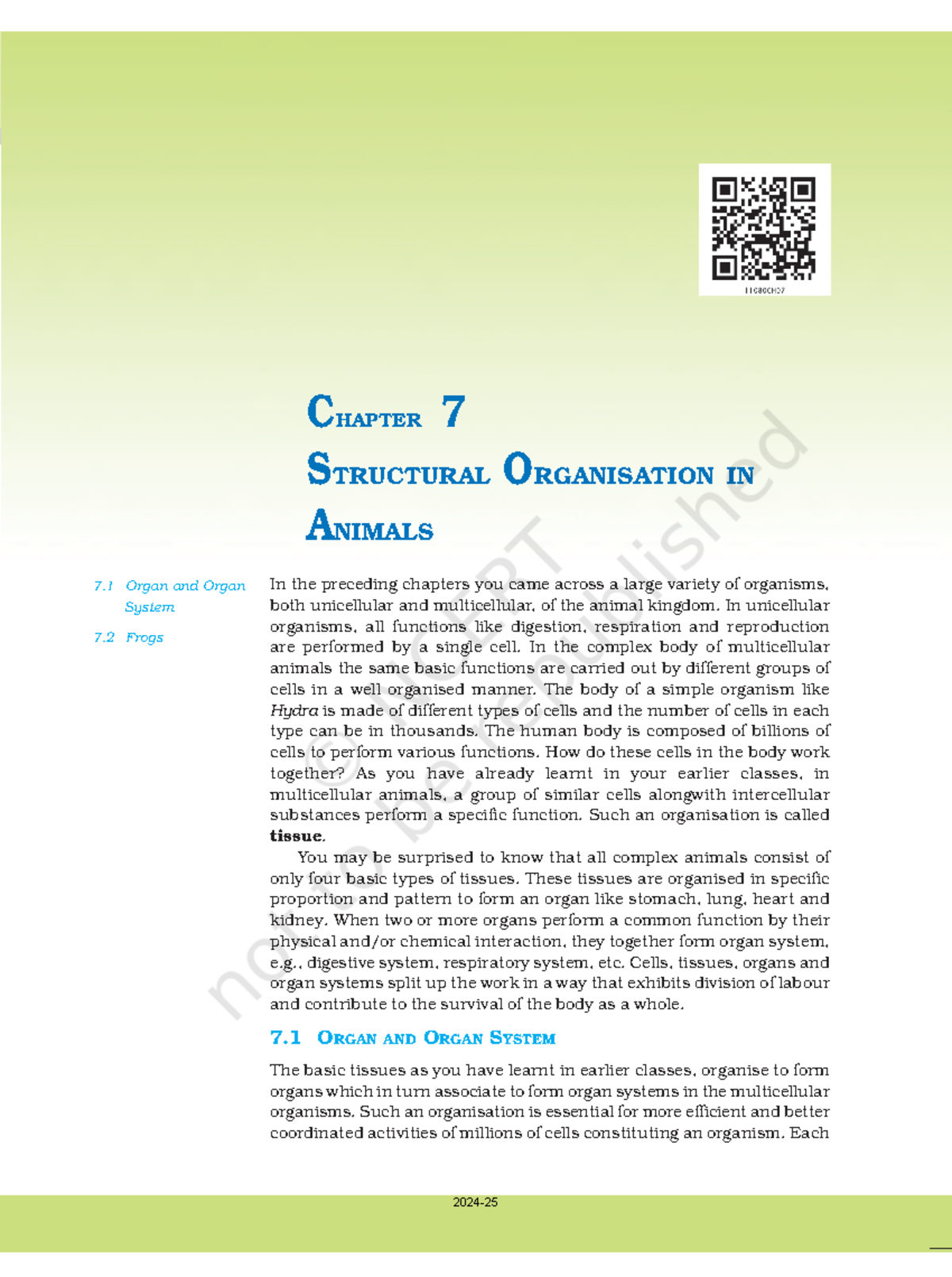 Biology 107: Structural Organisation in Animals - Chapter 7 Notes - Studocu