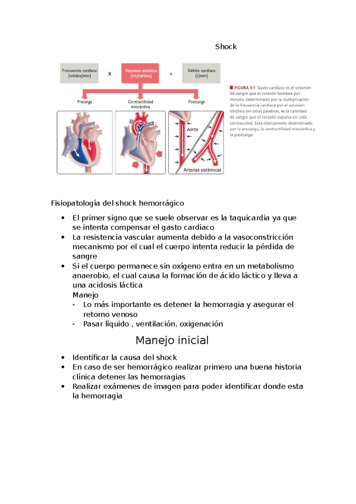 Shock - Shock Fisiopatología del shock hemorrágico El primer signo que ...
