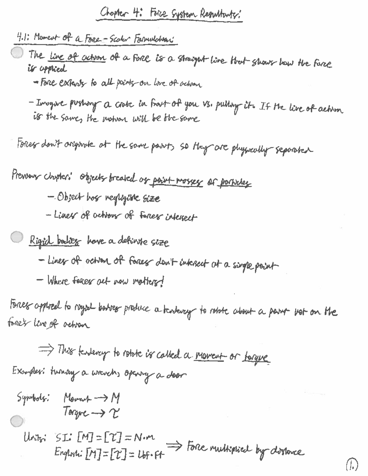 Chapter 4: Lecture on Force System Resultants and Moments - Studocu
