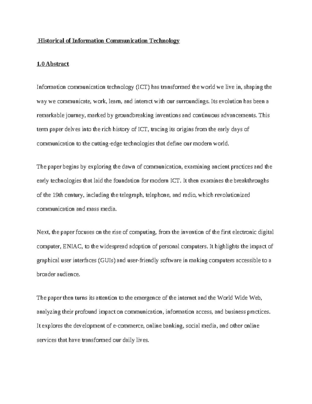 History of Information Communication Technology (ICT) - Studocu