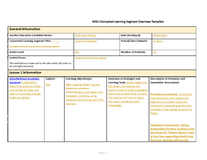 WGU Connected Learning Segment Overview Template - The civil rights movement Lesson 1 ...