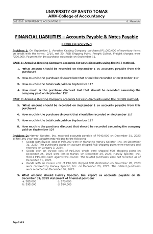 Handout - Financial Liabilities Bonds Payable - UNIVERSITY OF SANTO TOMAS AMV-College of ...