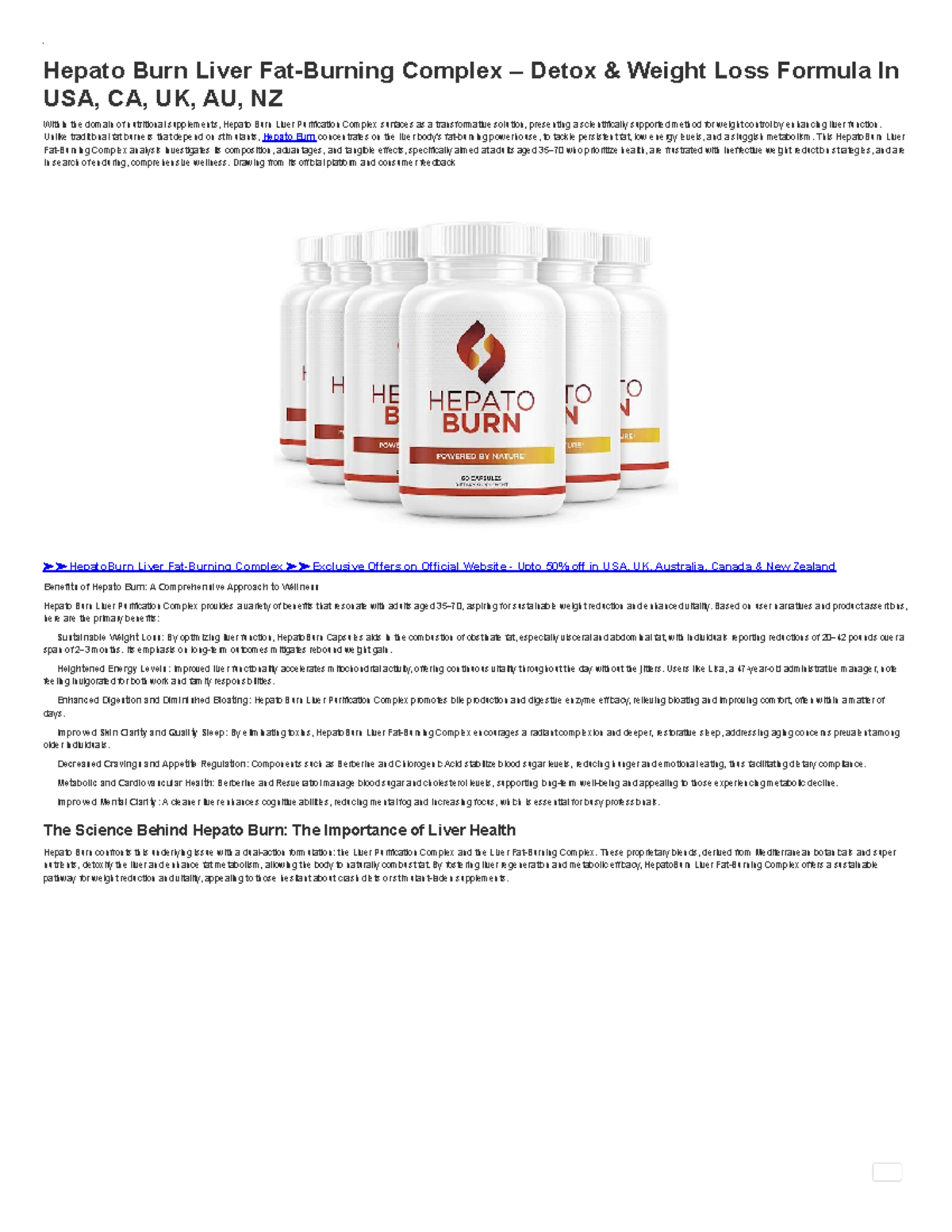 Hepato Burn Liver Fat-Burning Complex: Detox & Weight Loss Insights for ...