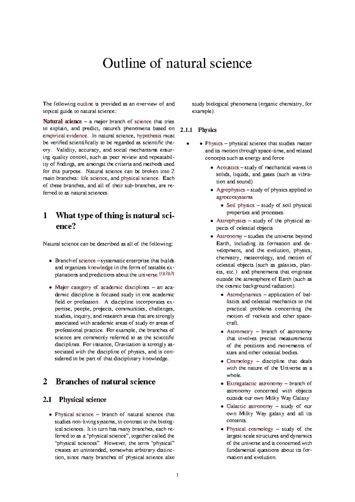 Natural Science Overview: Key Concepts and Branches - Studocu