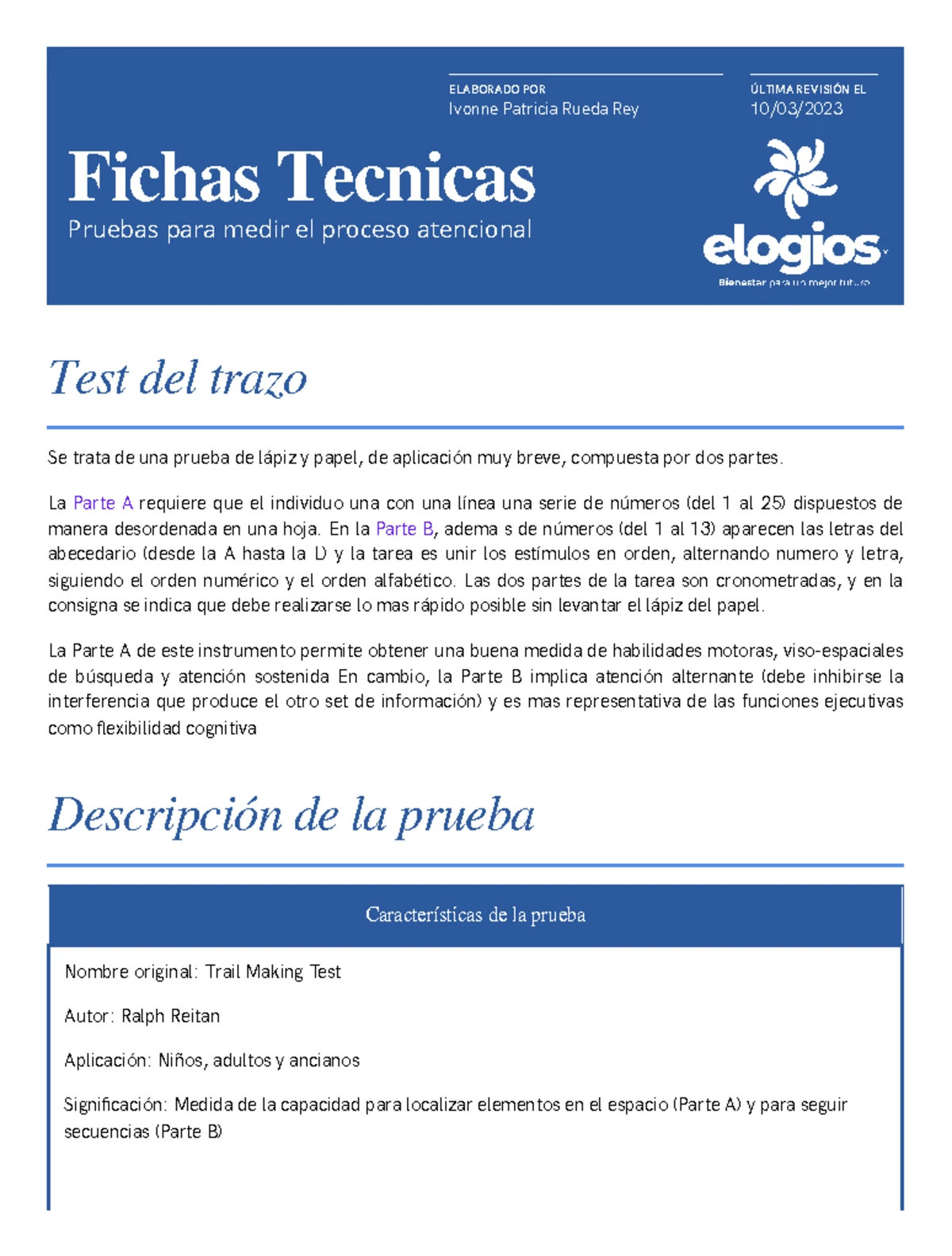 Ficha Técnica - Test de Atención D2 - El test de atención D2, pertenece ...