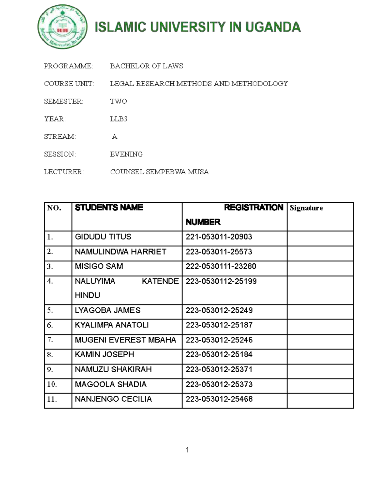LLB3: Legal Research Methods - Matrimonial Dissolutions in Islamic Law ...