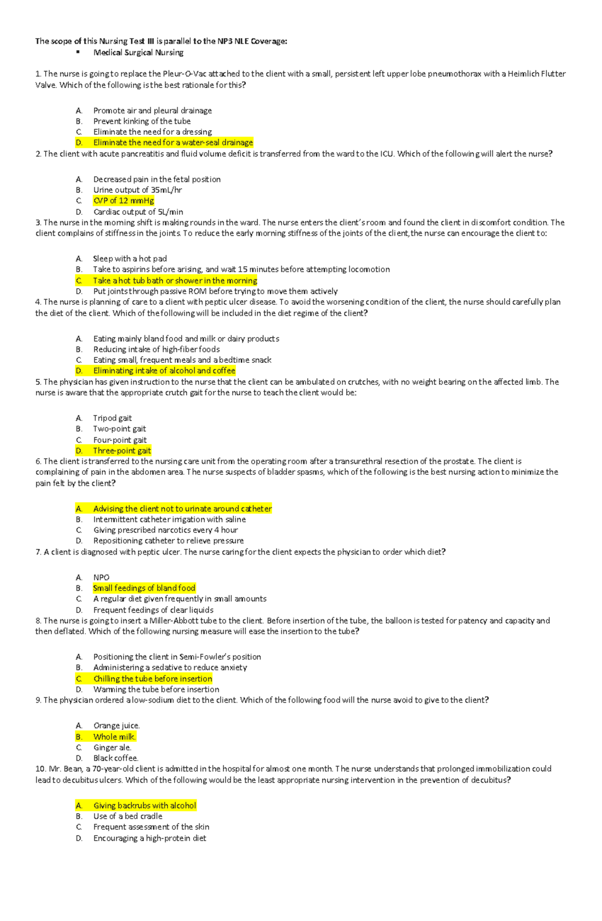 NP3 Nursing Test III: Comprehensive Practice Questions for Exam Prep ...