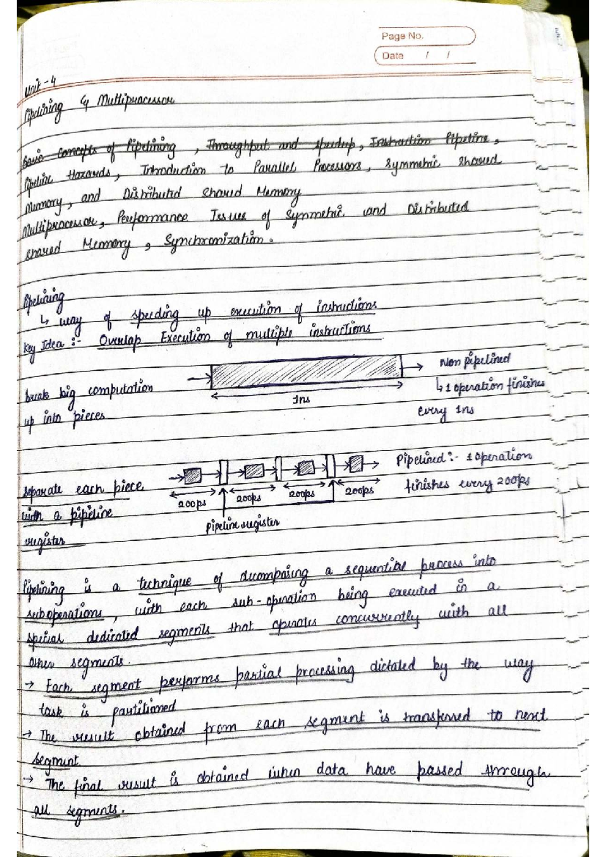 UNIT 4 COA - Pipelining Concepts, Techniques, and Performance Analysis ...