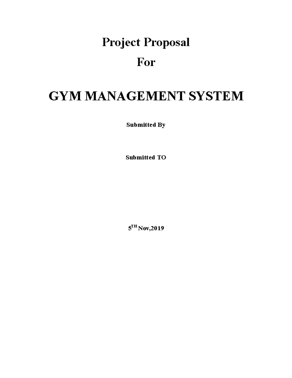 Database GYM Project - Project Proposal For GYM MANAGEMENT SYSTEM ...