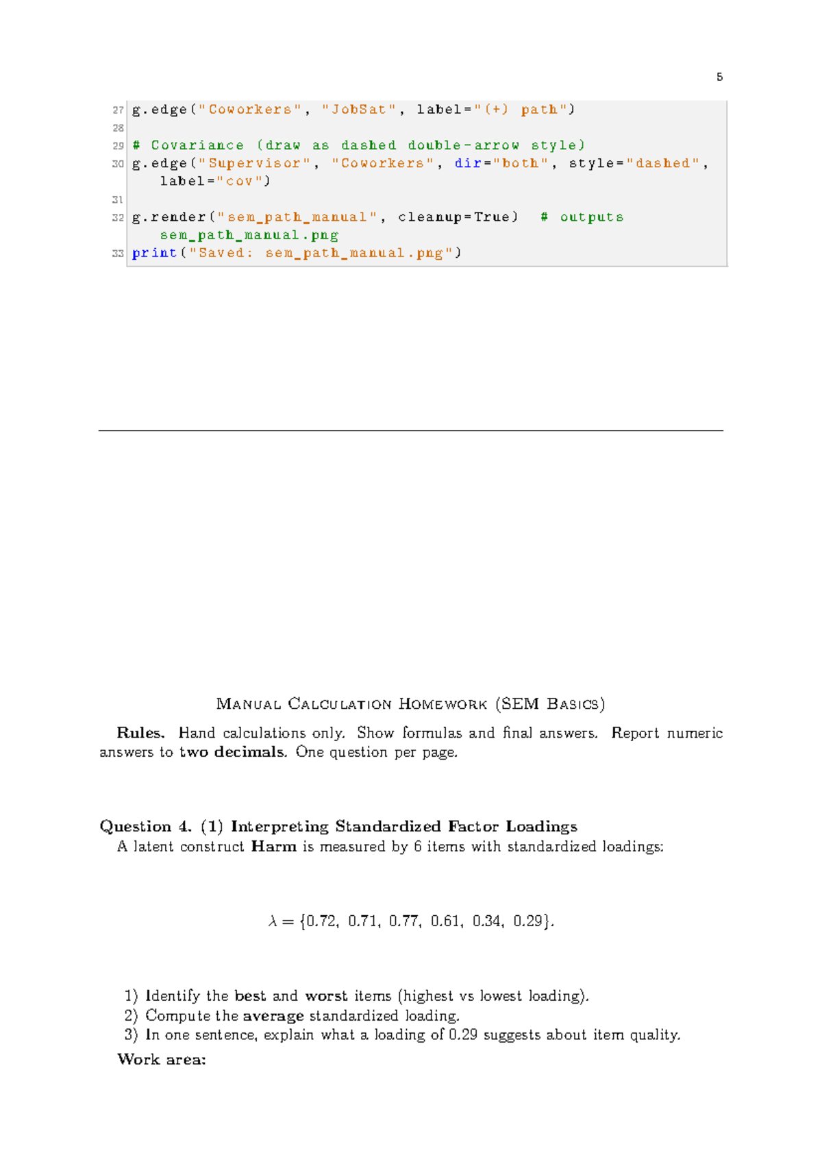 Lab06 Manual SEM Homework (STAT3013) - Hand Calculations & Analysis ...
