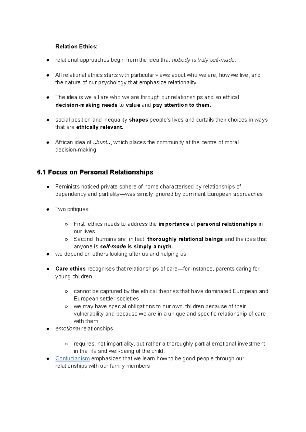 Phil 104 - Relational Ethics: Community, Care, and Political Relations ...