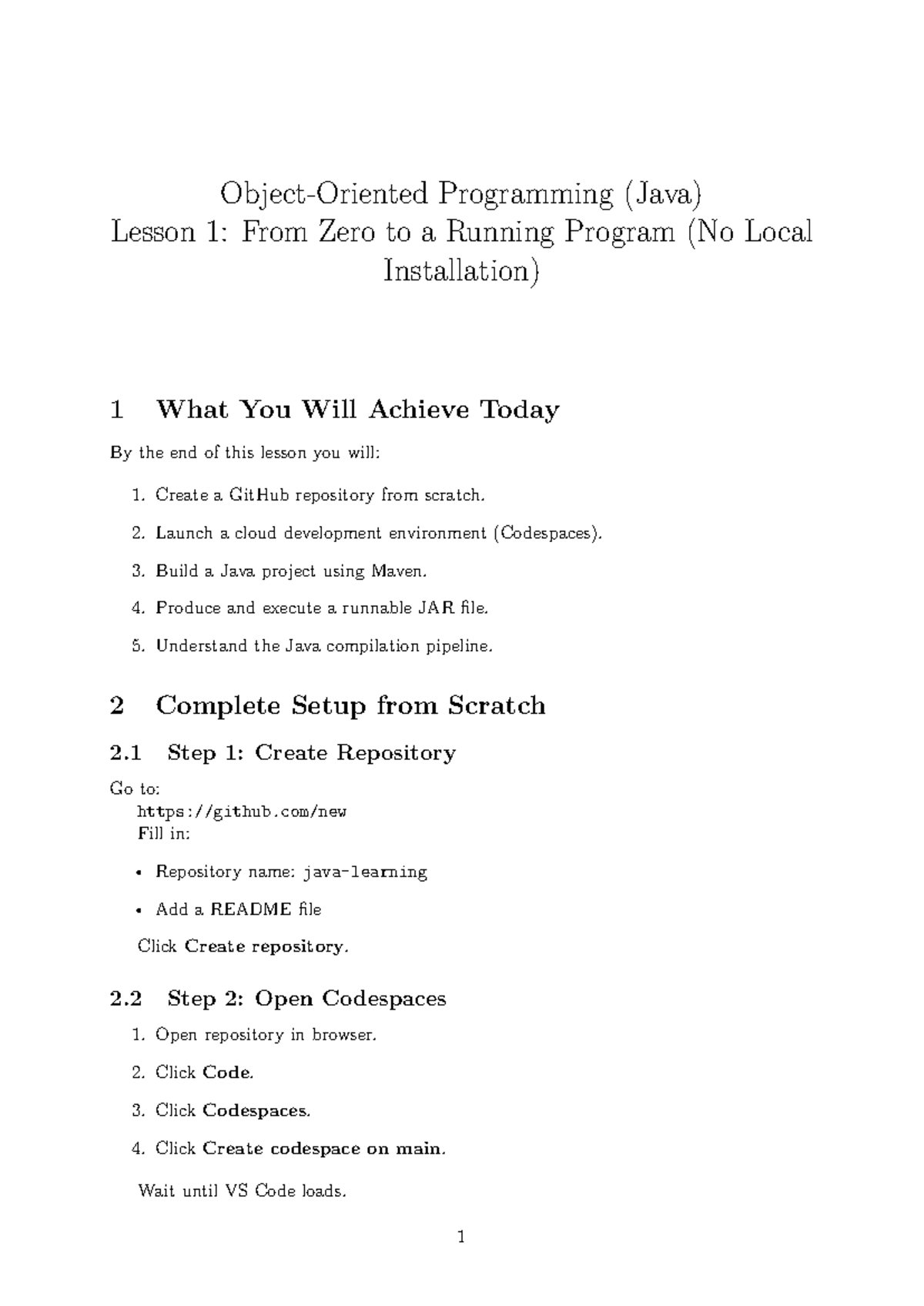 Java 0 - Lesson 1: Building Your First Java Program - Studocu