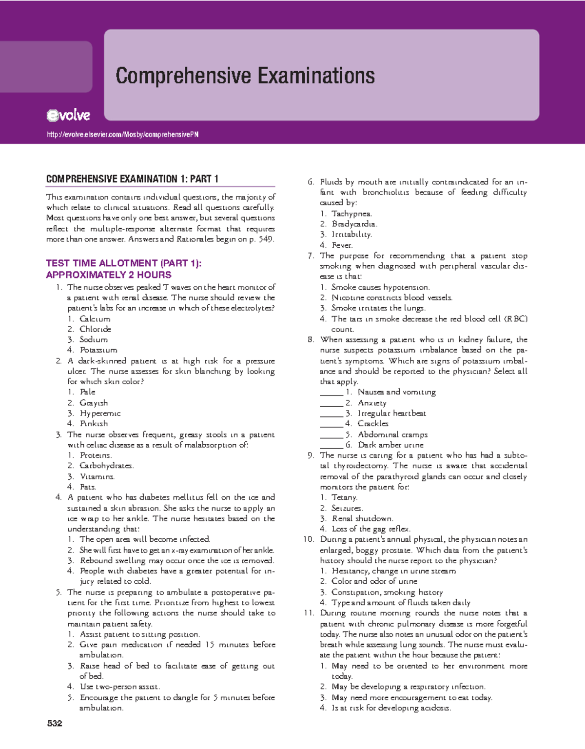 Comprehensive NCLEX Exam Guide: Practice Questions & Answers - Studocu