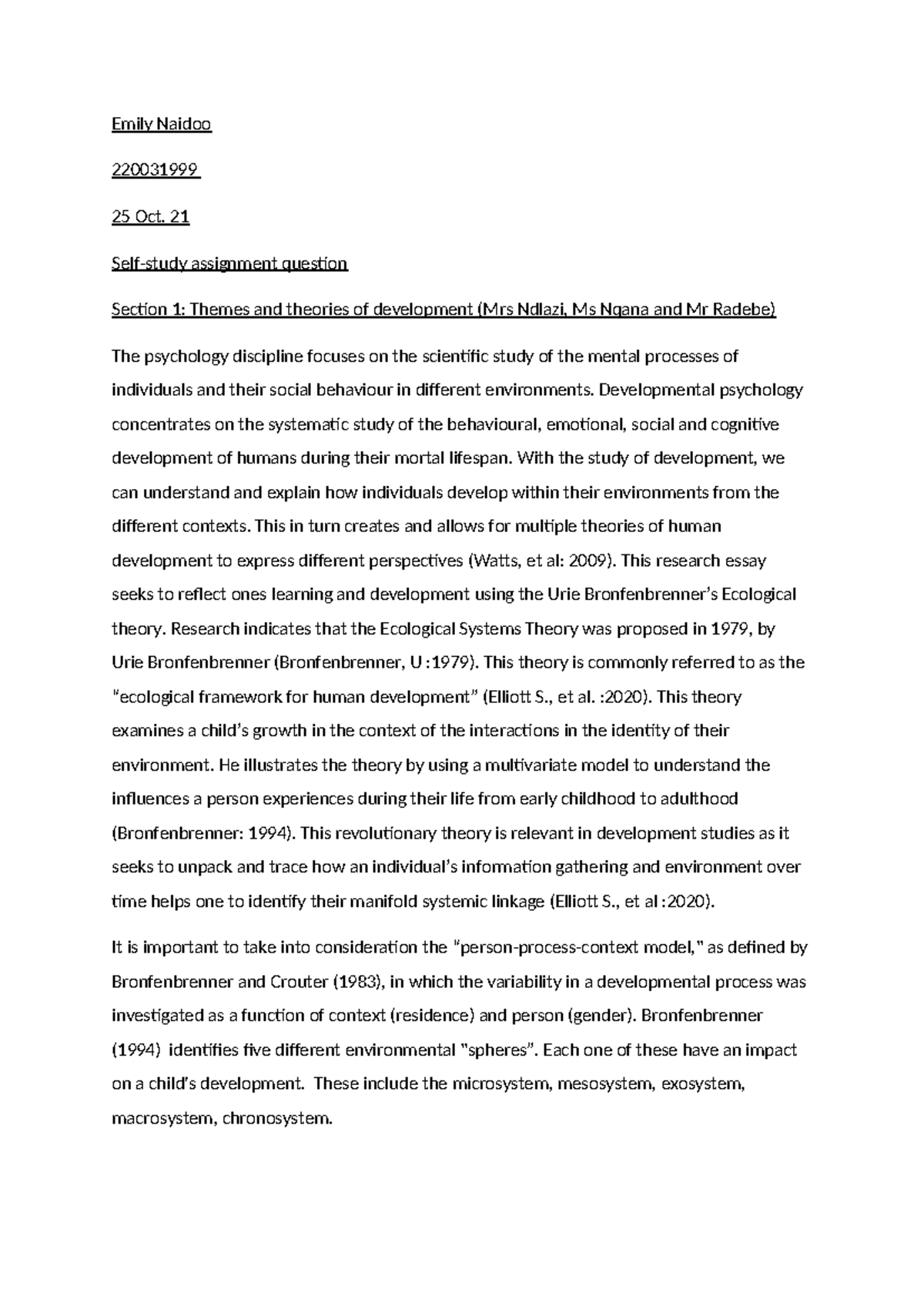 Self study assignment final (003) - Emily Naidoo 220031999 25 Oct. 21 ...