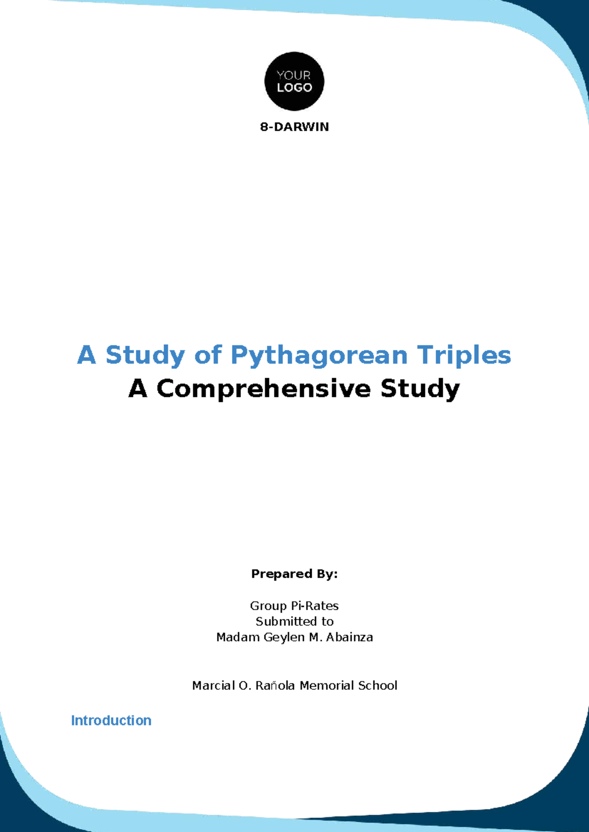 A Study of Pythagorean Triples: Insights and Properties (MATH 101 ...