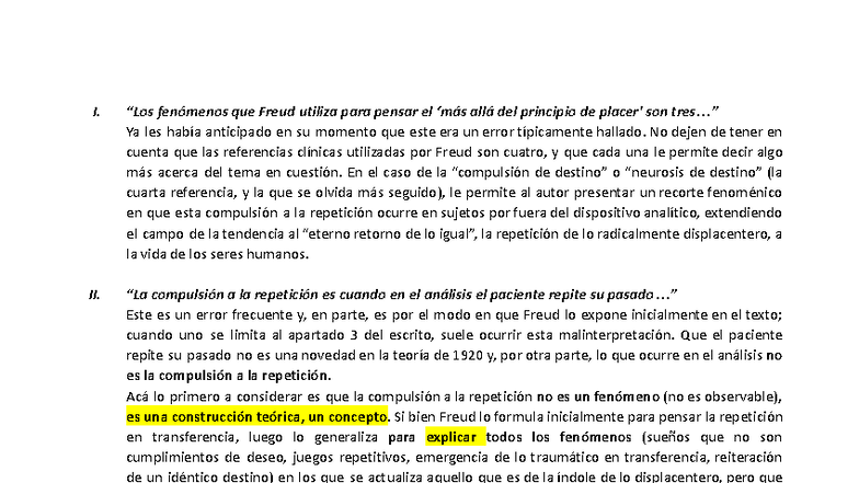 Errores Frecuentes en el Tercer Parcial: Freud y la Compulsión a la ...