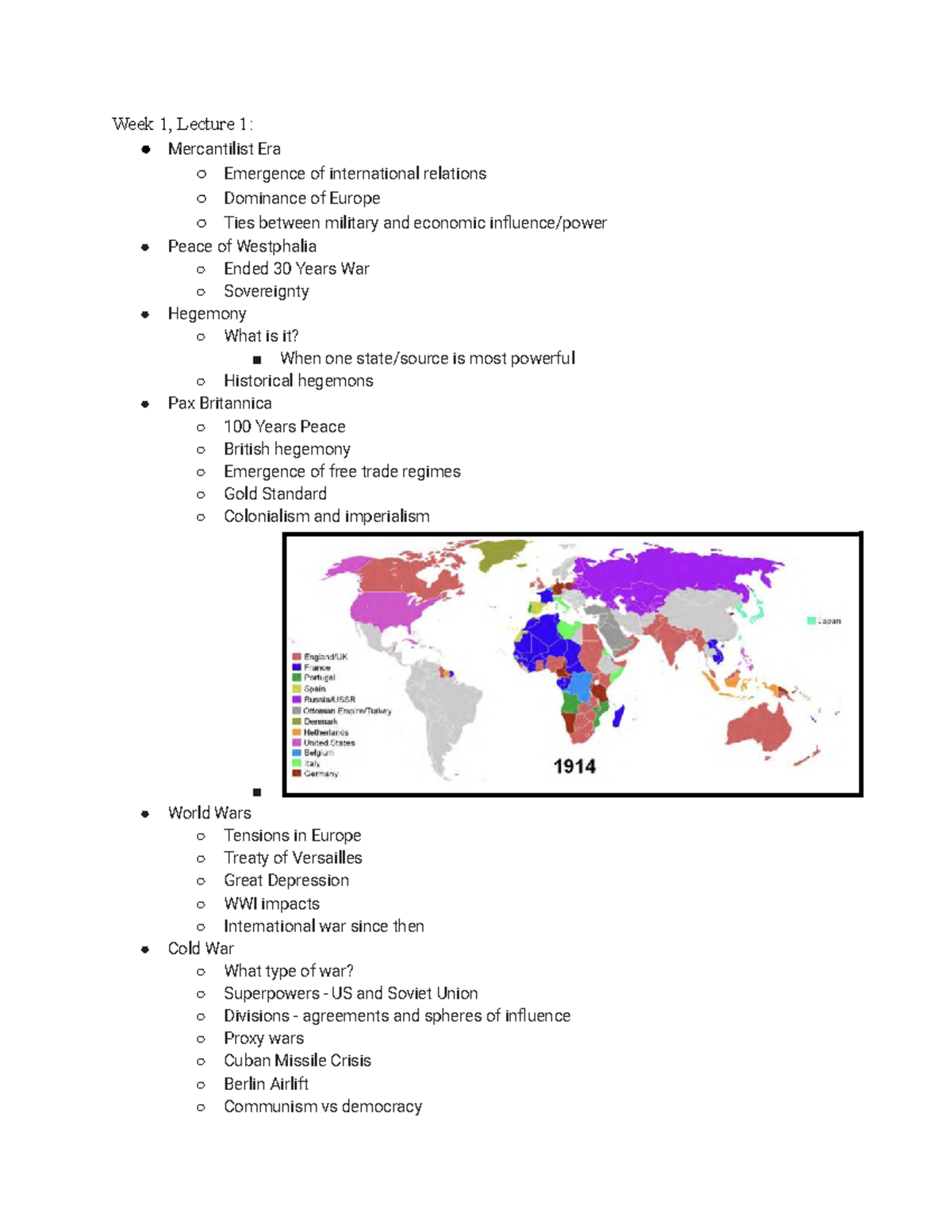 Pol Sci 20: Lecture 1 - Mercantilism, Hegemony, and Global Conflicts ...