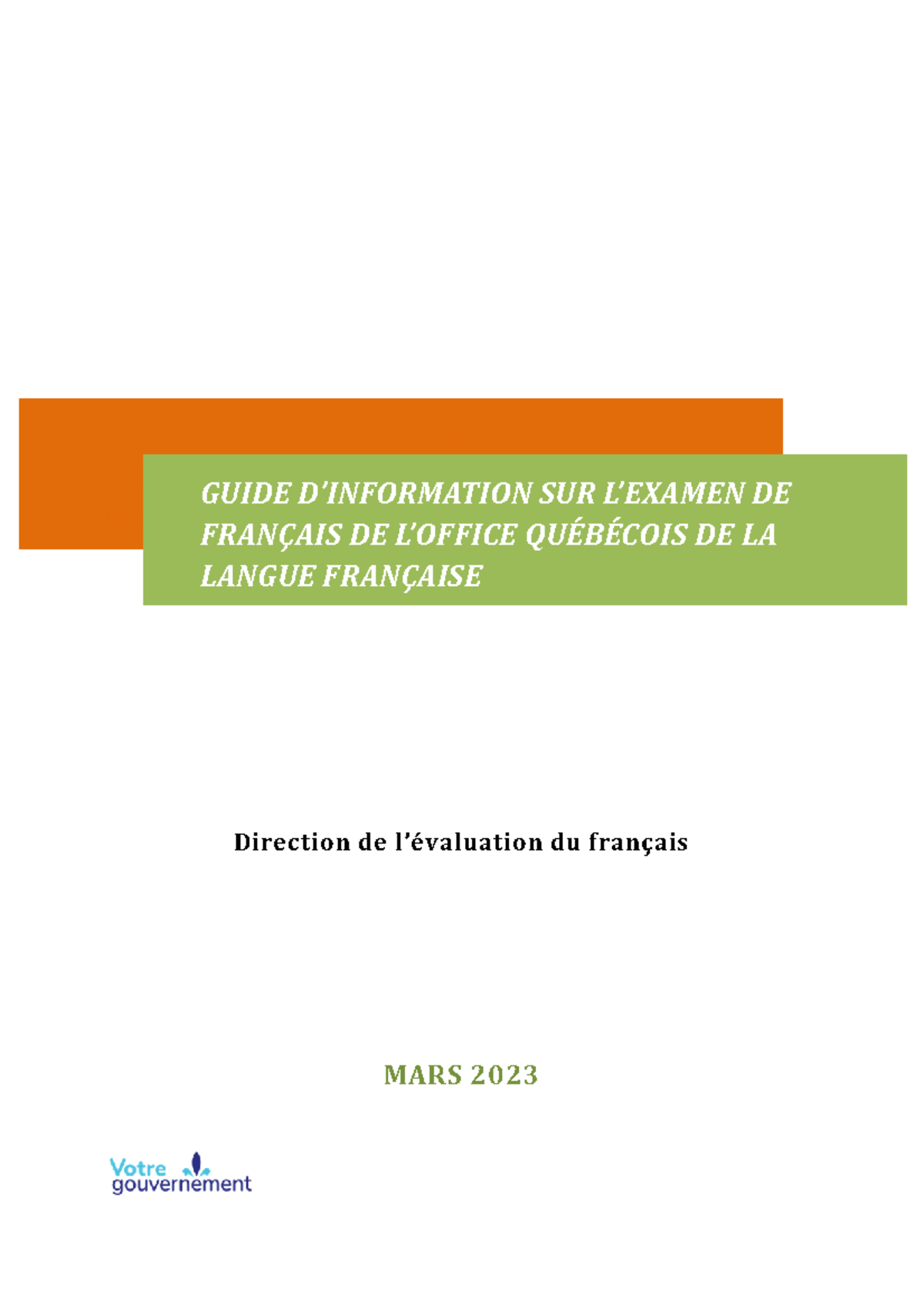 Guide sur l'Examen de Français OQLF - MARS 2023 - Studocu