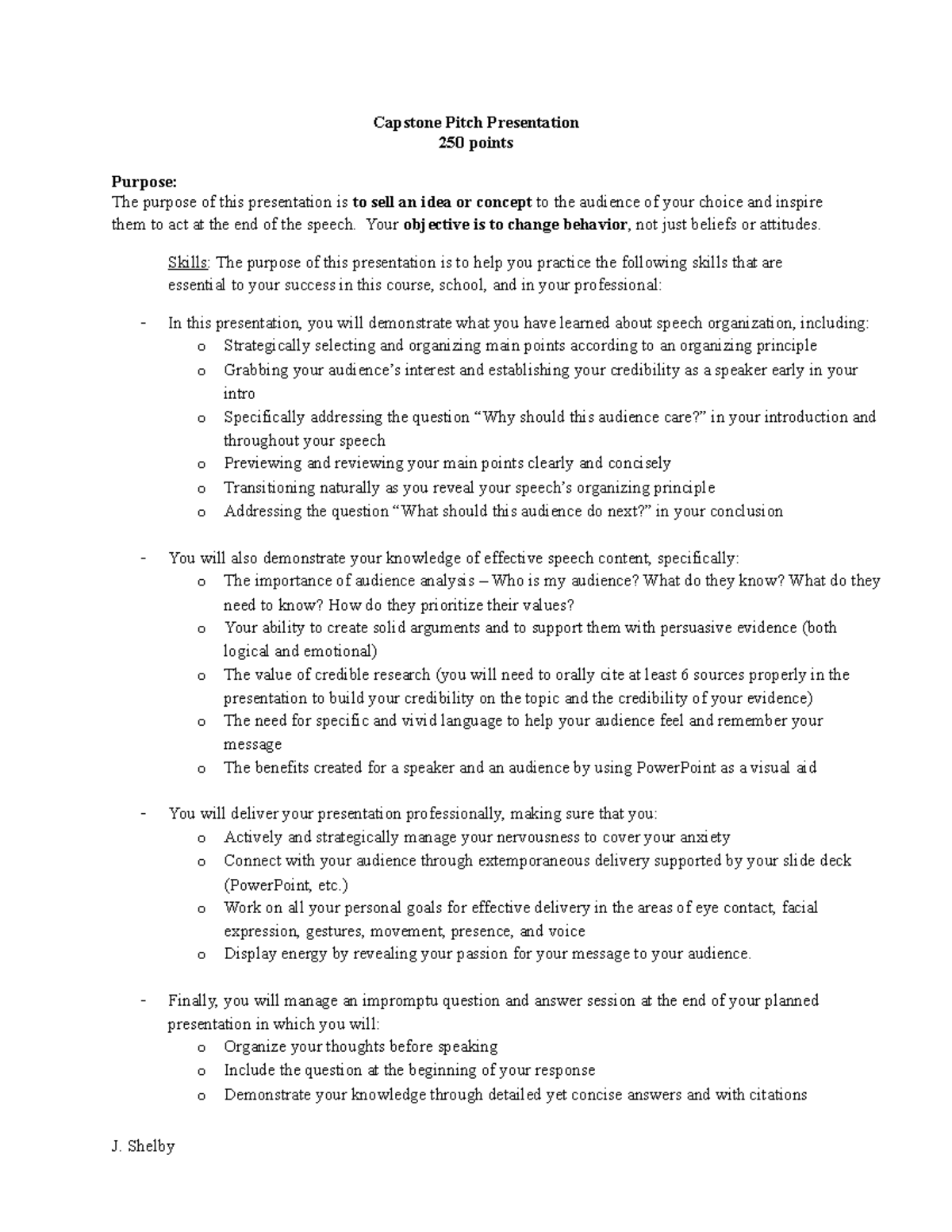 Capstone+Pitch+Instructions - Capstone Pitch Presentation 250 points ...
