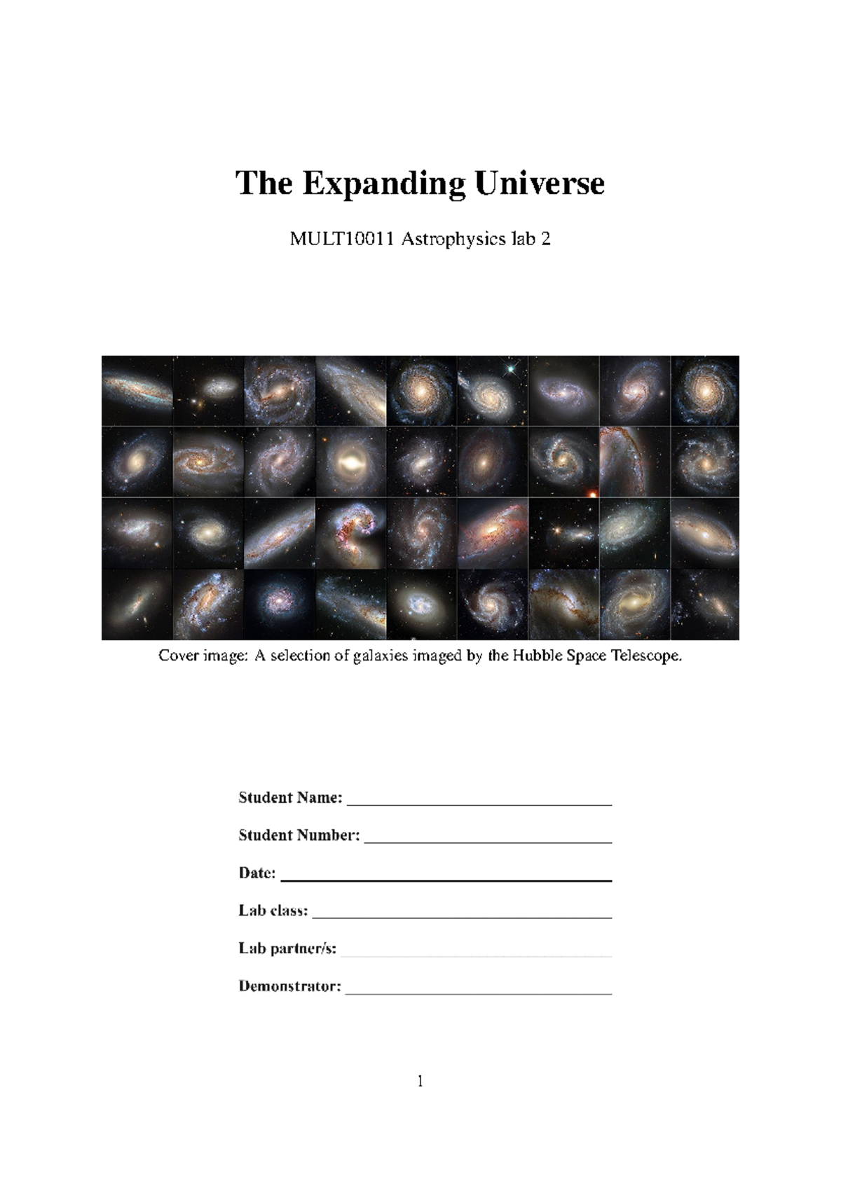 Expanding Universe Analysis: MULT10011 Astrophysics Lab 2 Insights ...