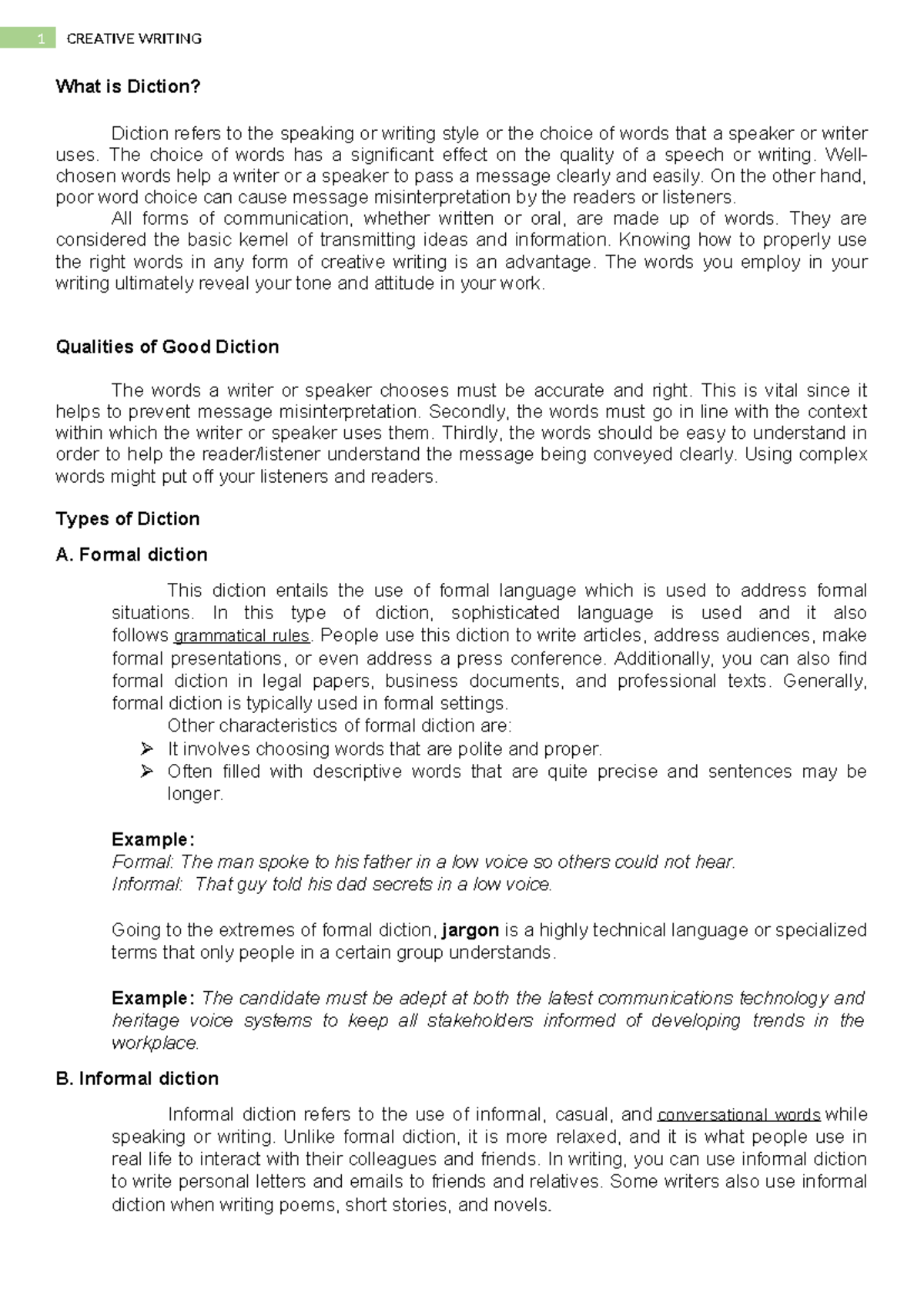 Diction, Figures OF Speech AND Poetry - What is Diction? Diction refers ...