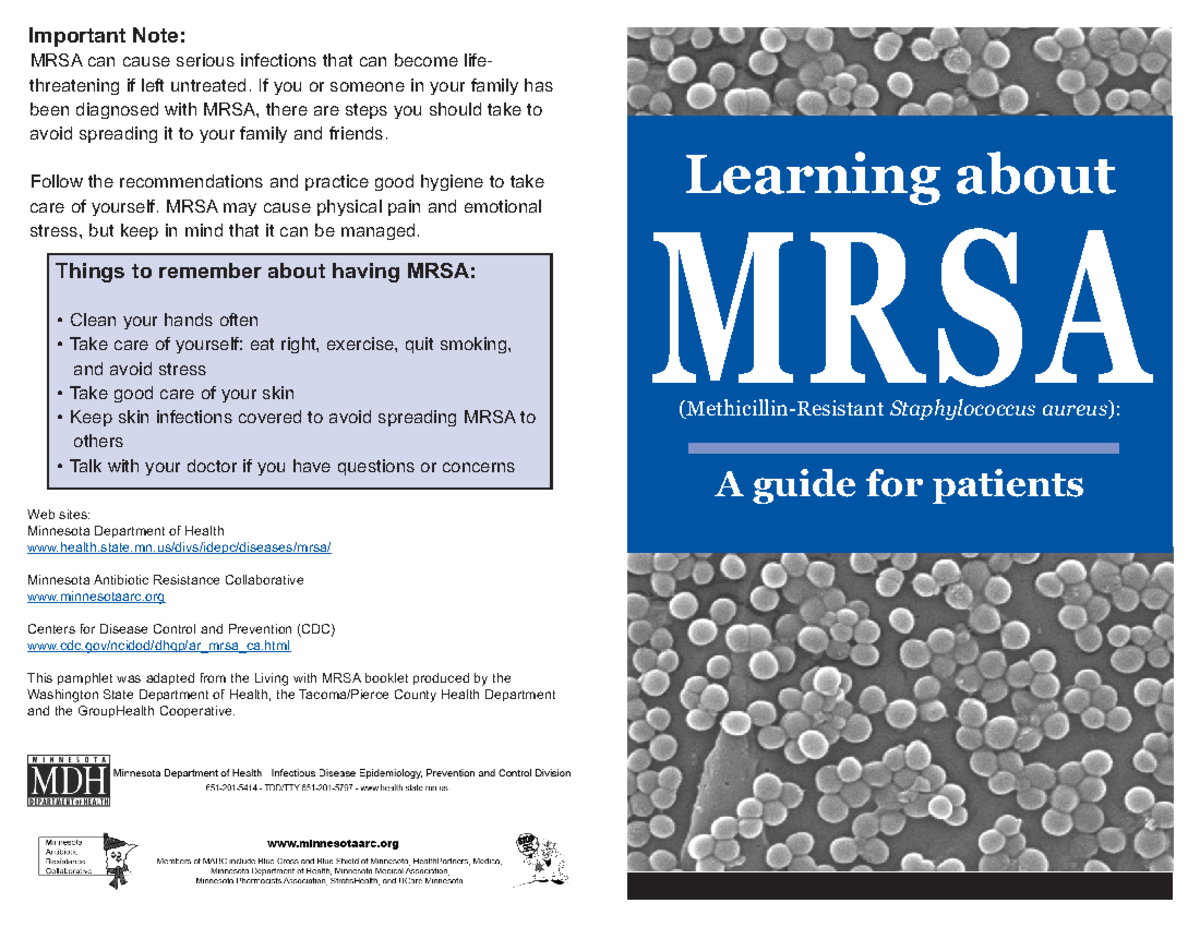 Learning about MRSA, ways to prevent and treat this infection ...