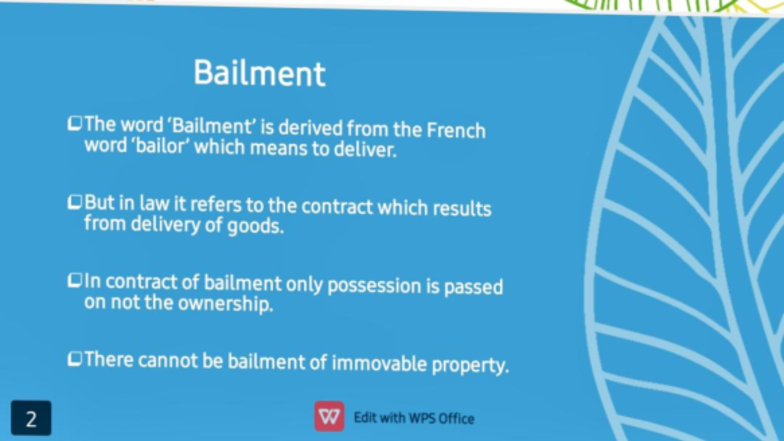 Bailment: Definition, Essentials, and Case Law Analysis - Studocu