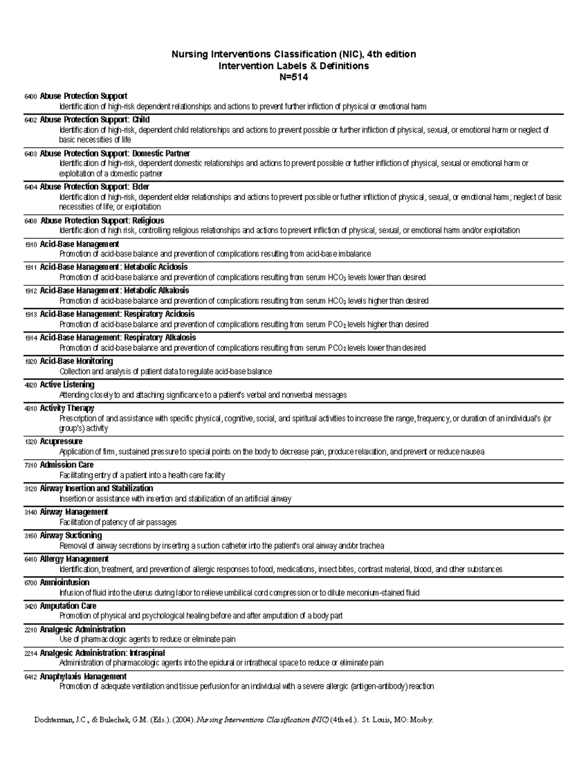 Nursing Interventions Classification (NIC) 4th Edition Overview and ...