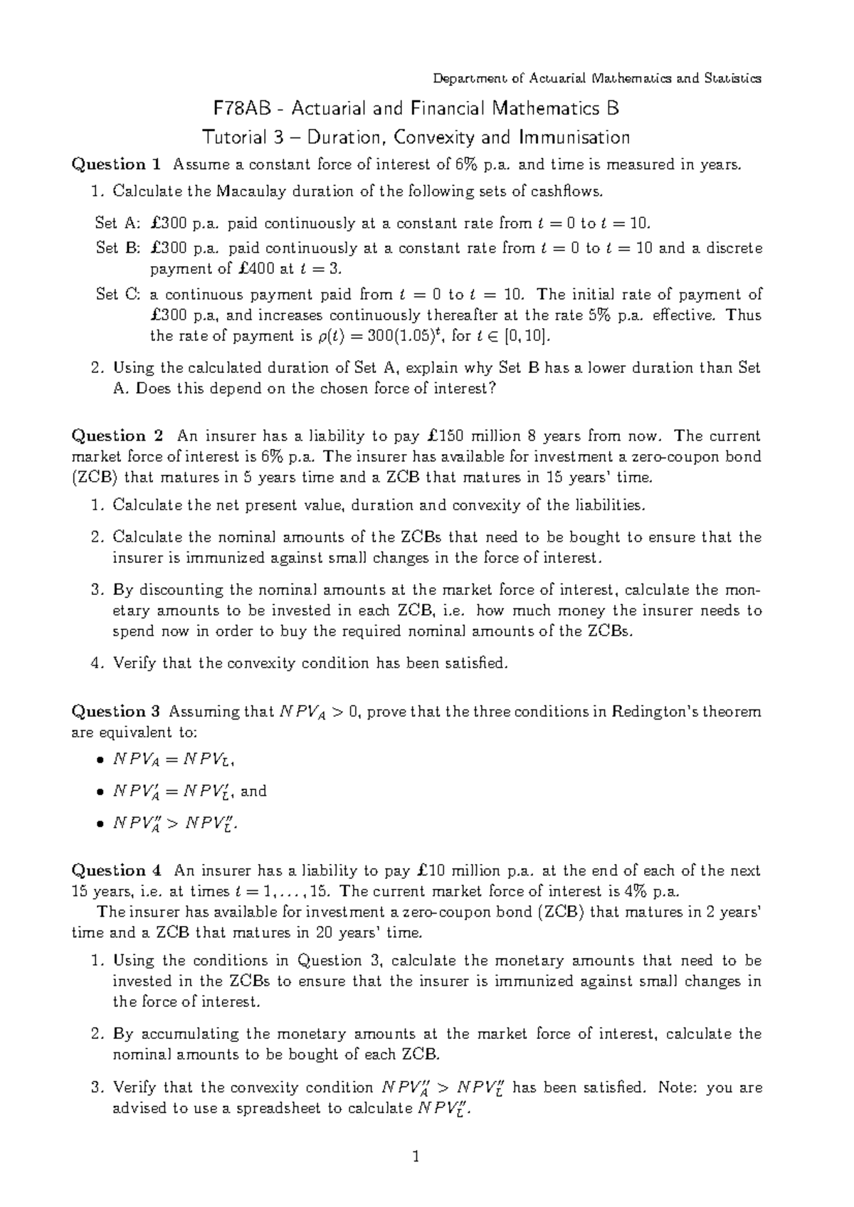 Tutorial 3 2021 with solutions - Department of Actuarial Mathematics ...