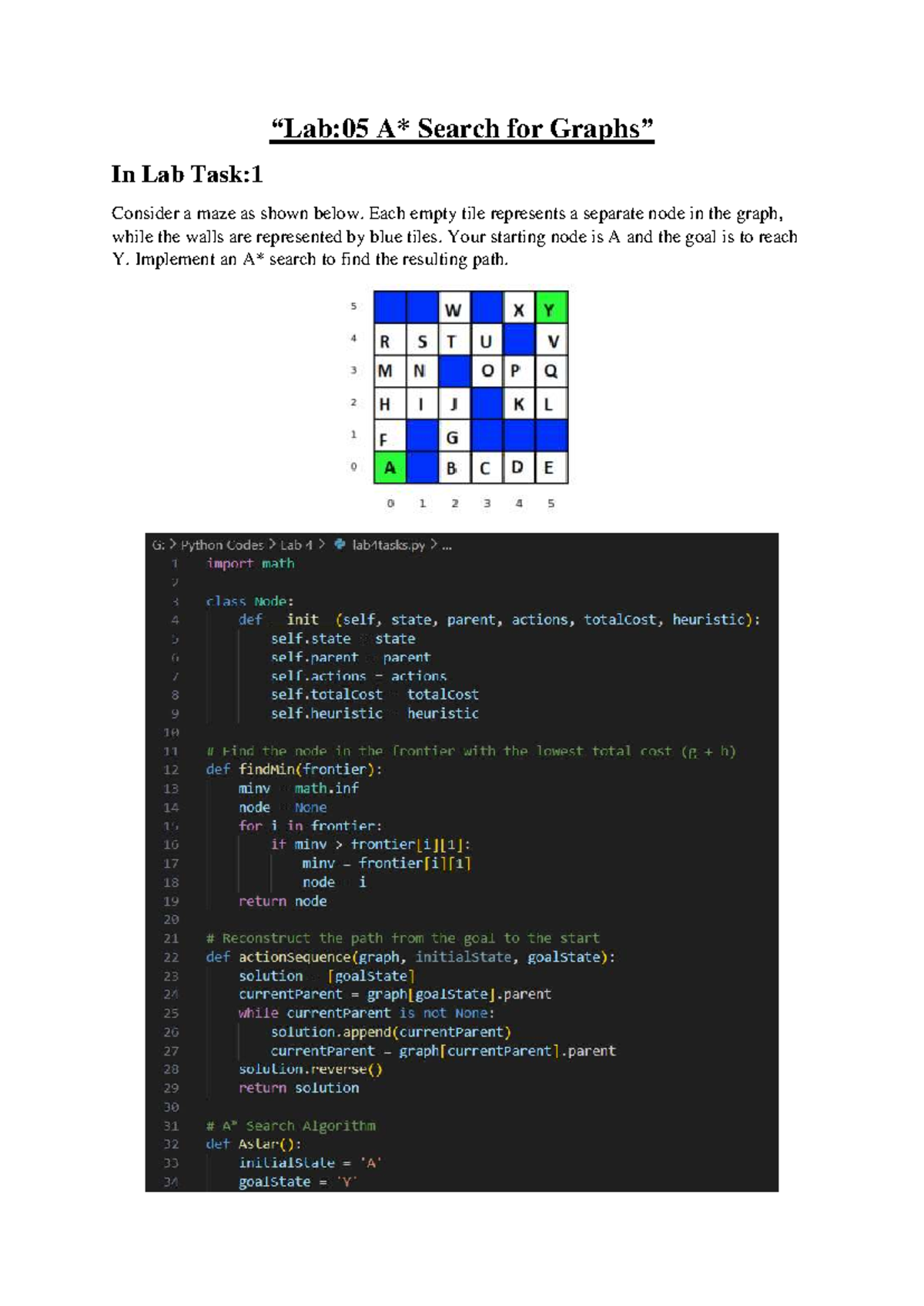 AI Lab 5: Maze Navigation Task and Pathfinding Algorithms - Studocu