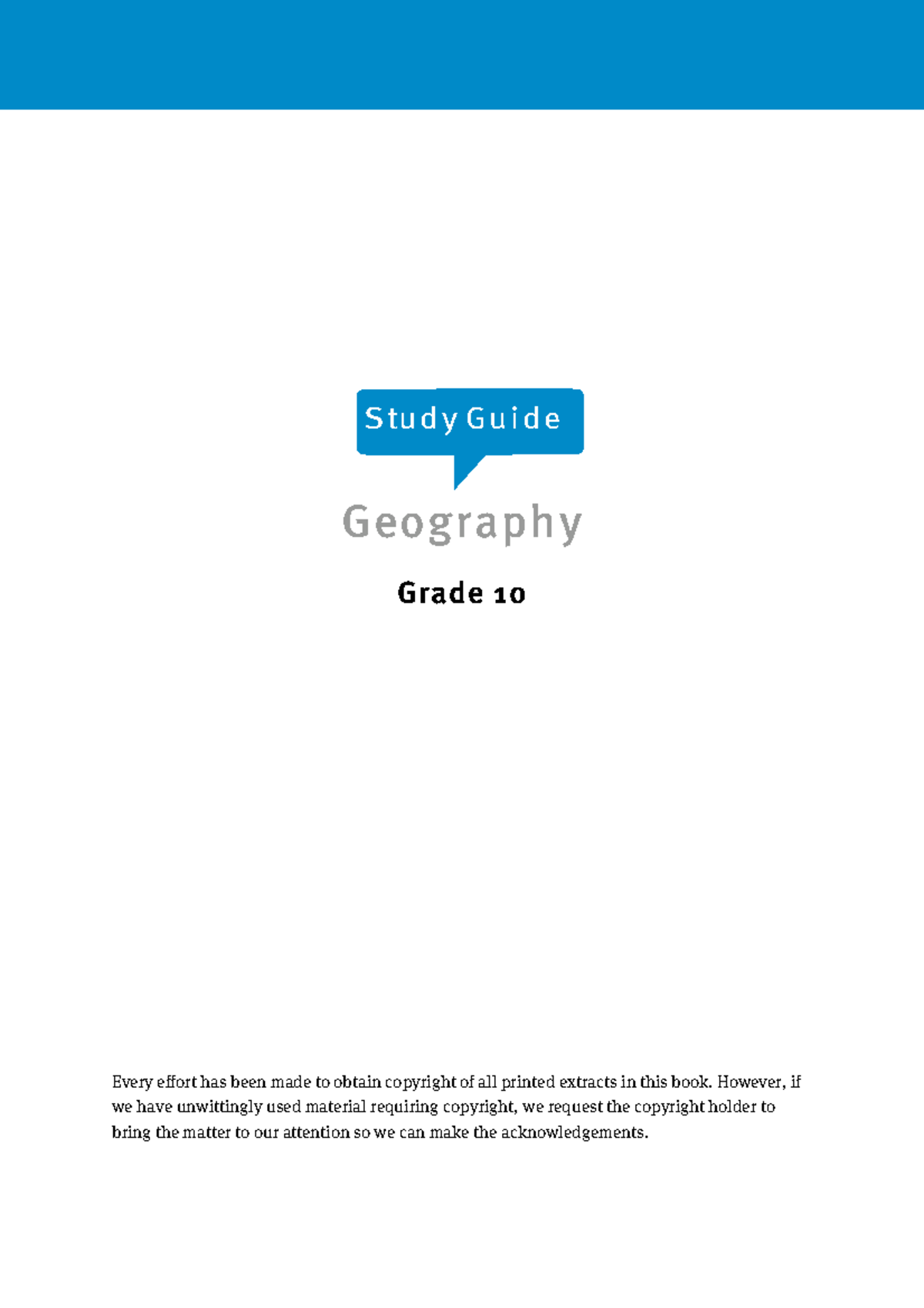 Grade 10 Geography Study Guide: Comprehensive Overview and Skills - Studocu