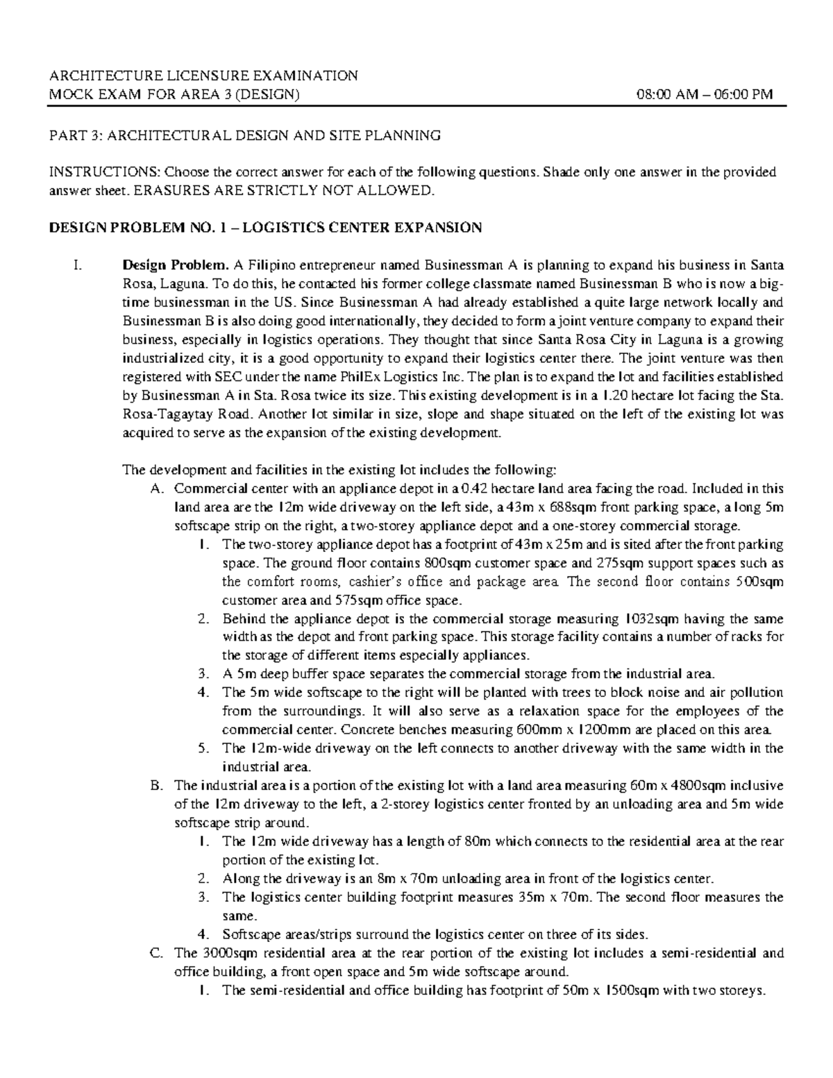 ALE DESIGN MOCK EXAM: Focused Evaluation for Architect Candidates - Studocu
