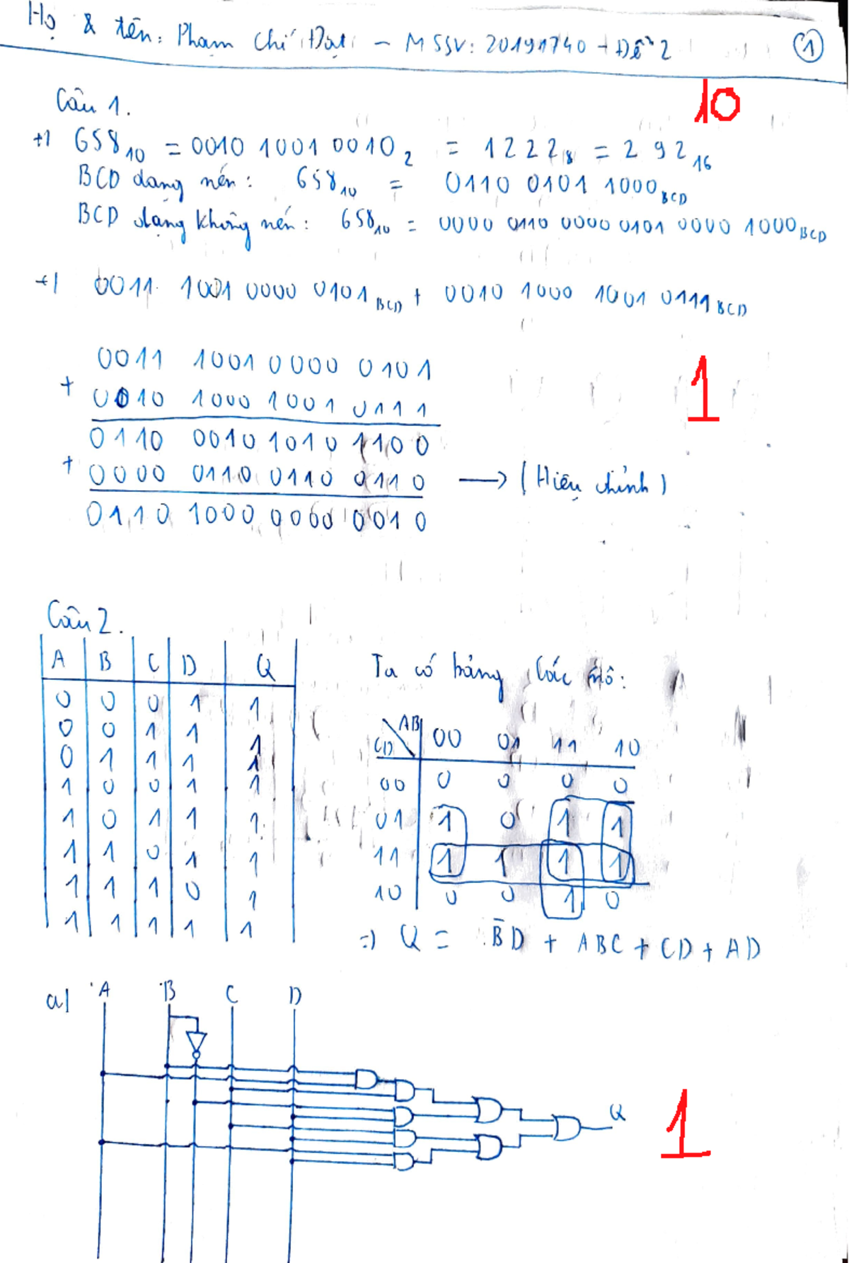 Đề 2-20202 - Ho n: Pha Chi )t- M Sv: 20490740 D Ca. t GSS0 00M0 4004 ...