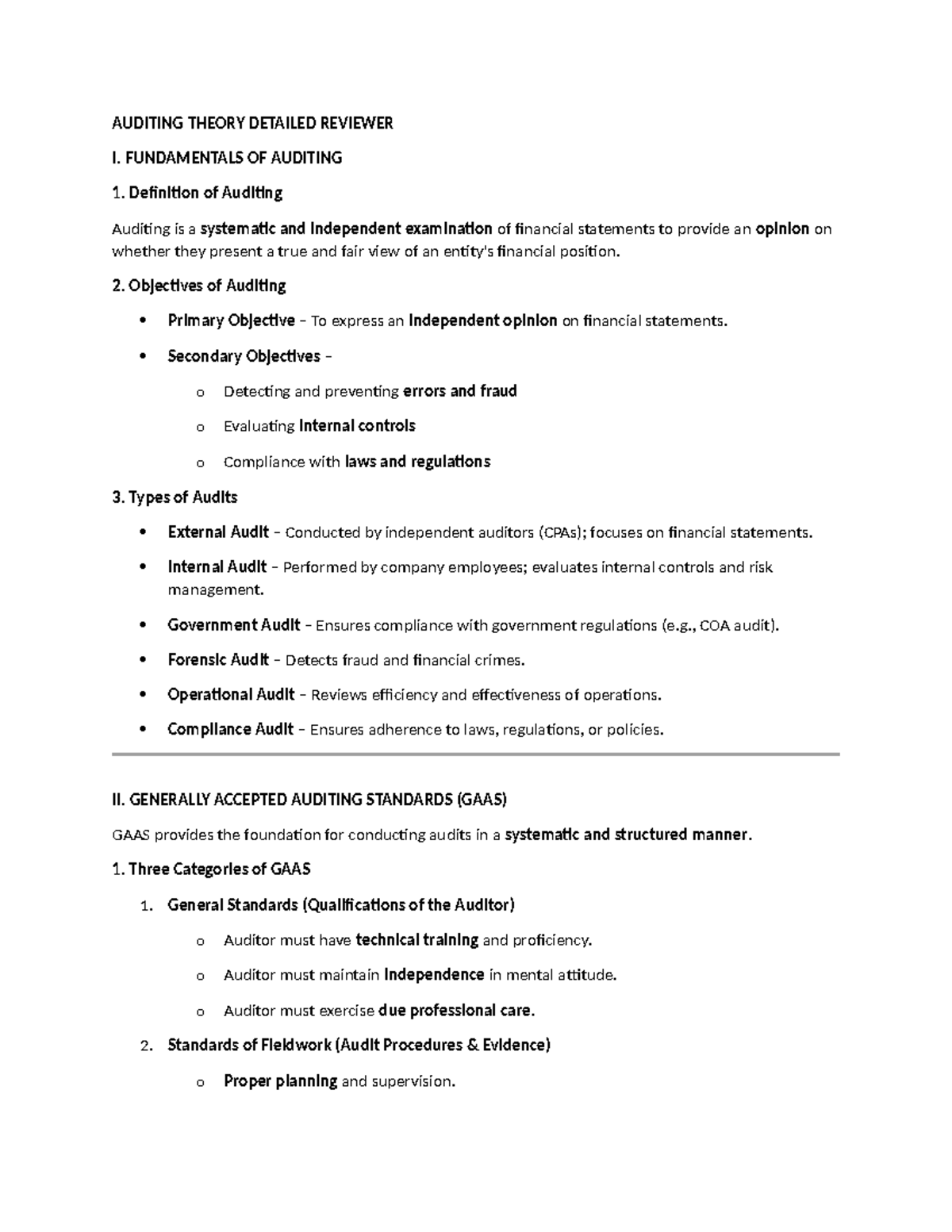 Auditing Theory Detailed Reviewer - AUDITING THEORY DETAILED REVIEWER I ...