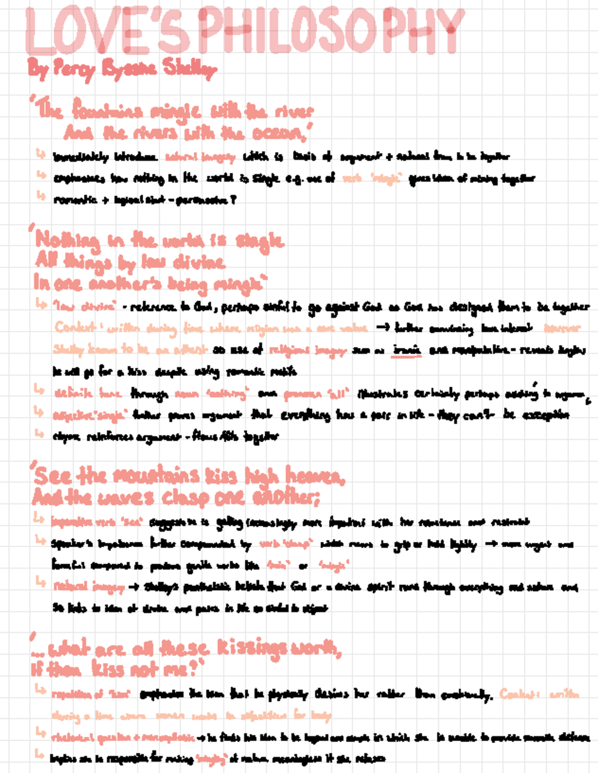 Love's Philosophy by Percy Shelley: Quotes & Analysis Insights - Studocu